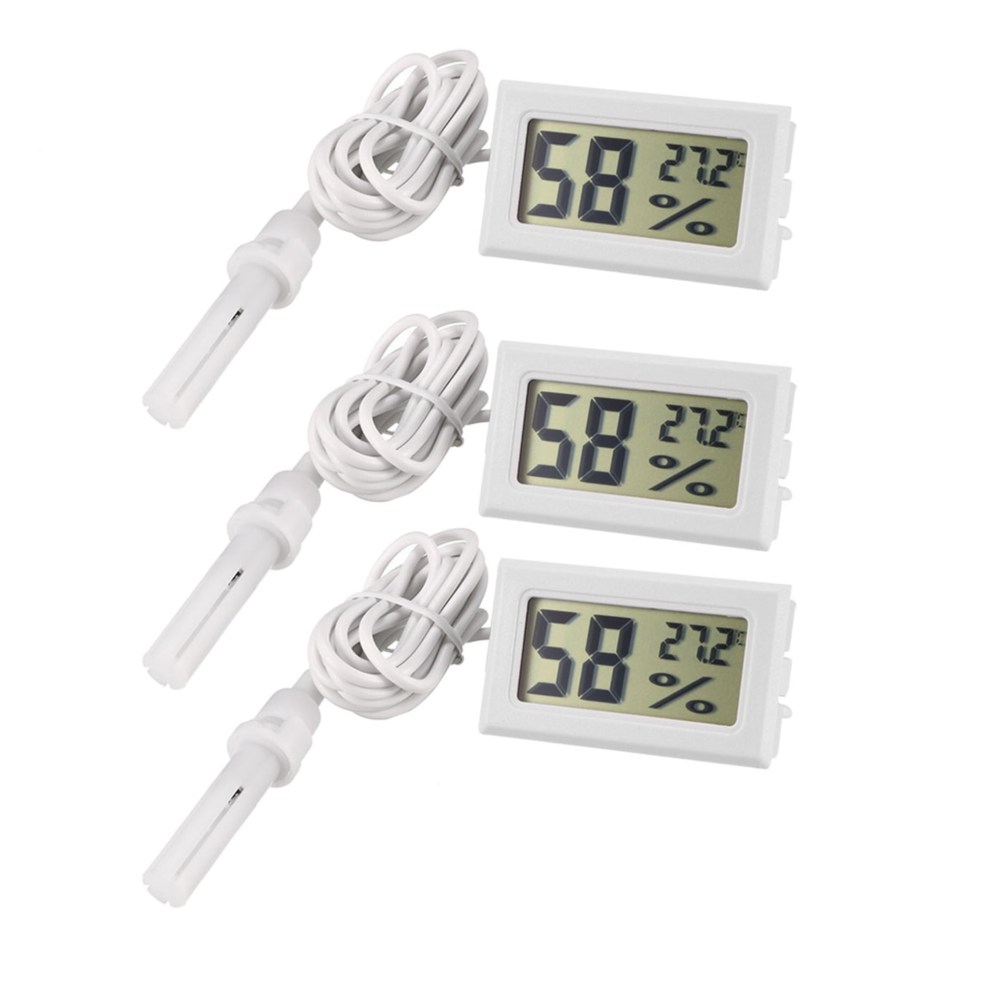Uxcell Digital Mini Temperature Humidity Meters Gauge White, 3 Pack ...