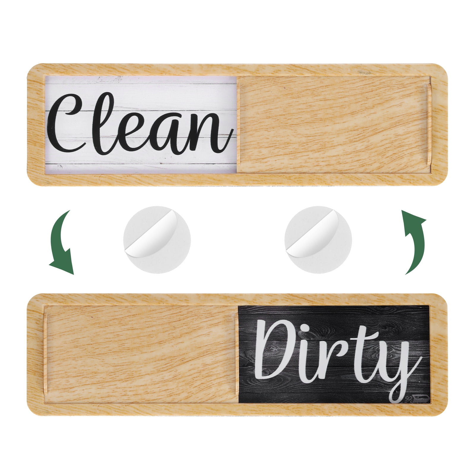 Uxcell Dishwasher Magnet Clean Dirty Sign Rectangle Wood Grain Sign for ...
