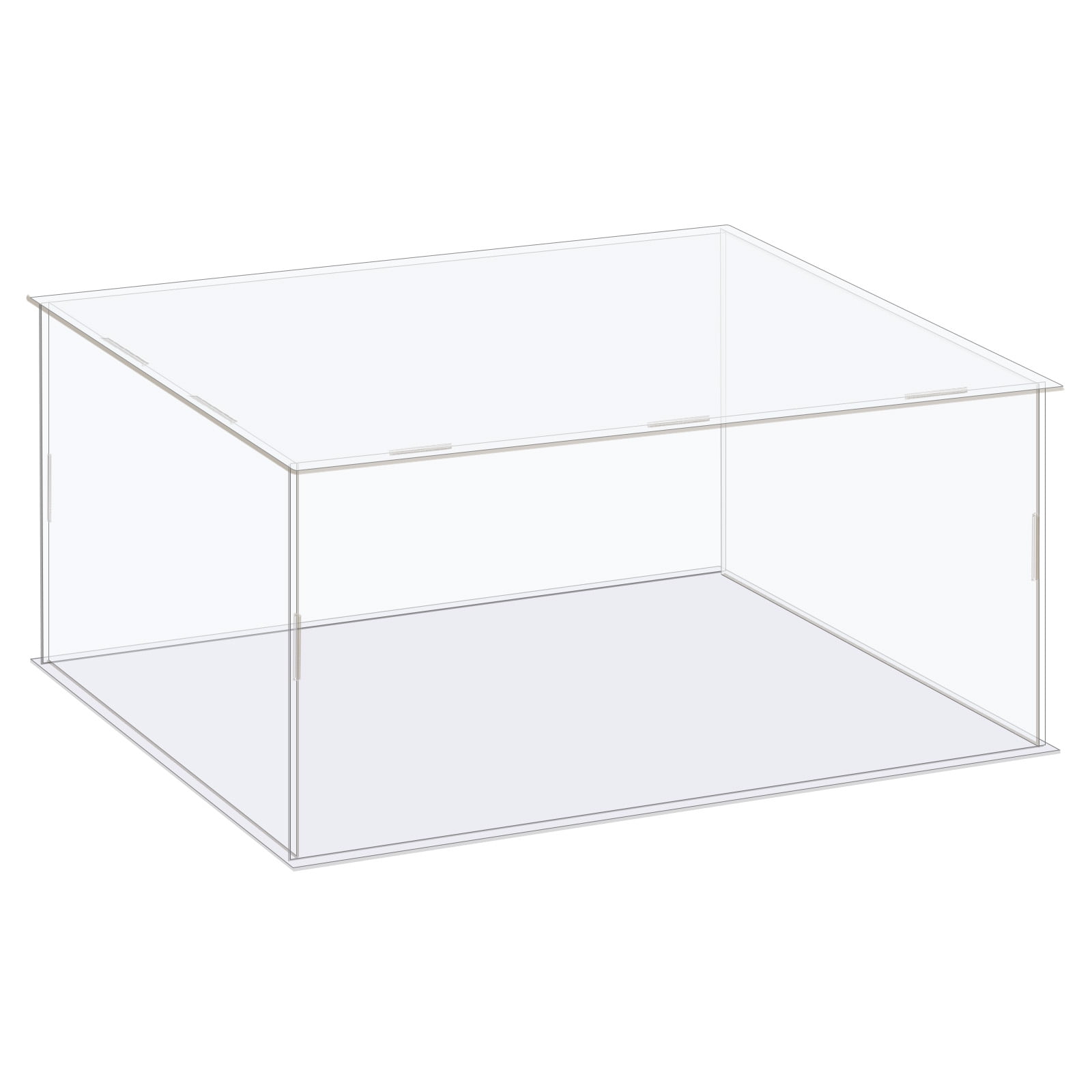 Uxcell Display Case Box Acrylic Box Transparent Dustproof Protection ...
