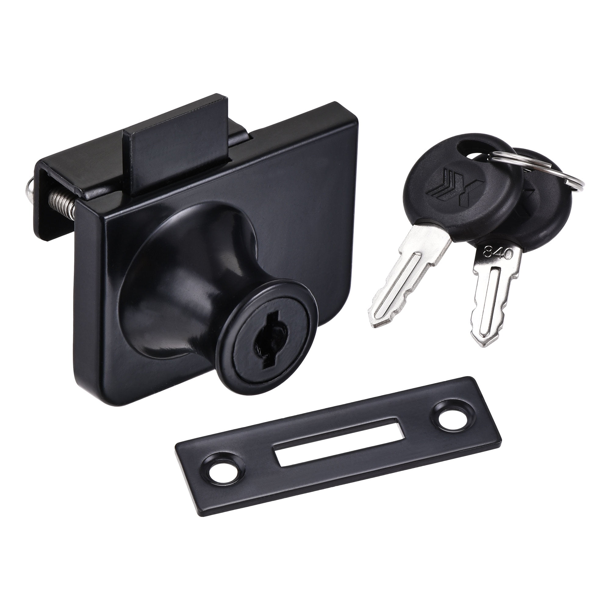 Uxcell Display Double Door Glass Lock for 5-8mm Glass Zinc Alloy Black ...