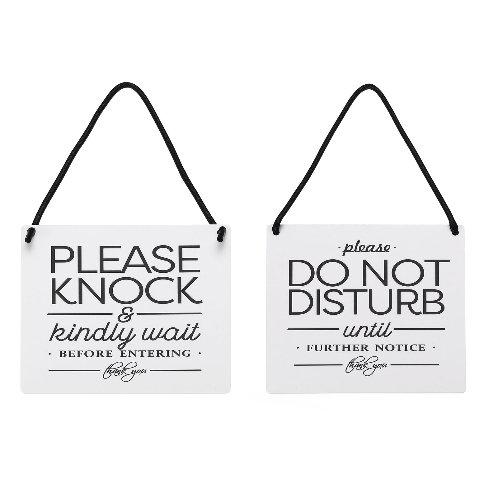 Uxcell Do Not Disturb and Please Knock Door Hanger Sign, White, 6" x 6 ...