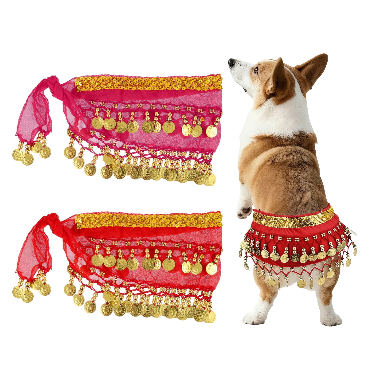 Uxcell Dog Belly Dancer Skirt, Waist Chain Hip Curtain Clothes Dog ...