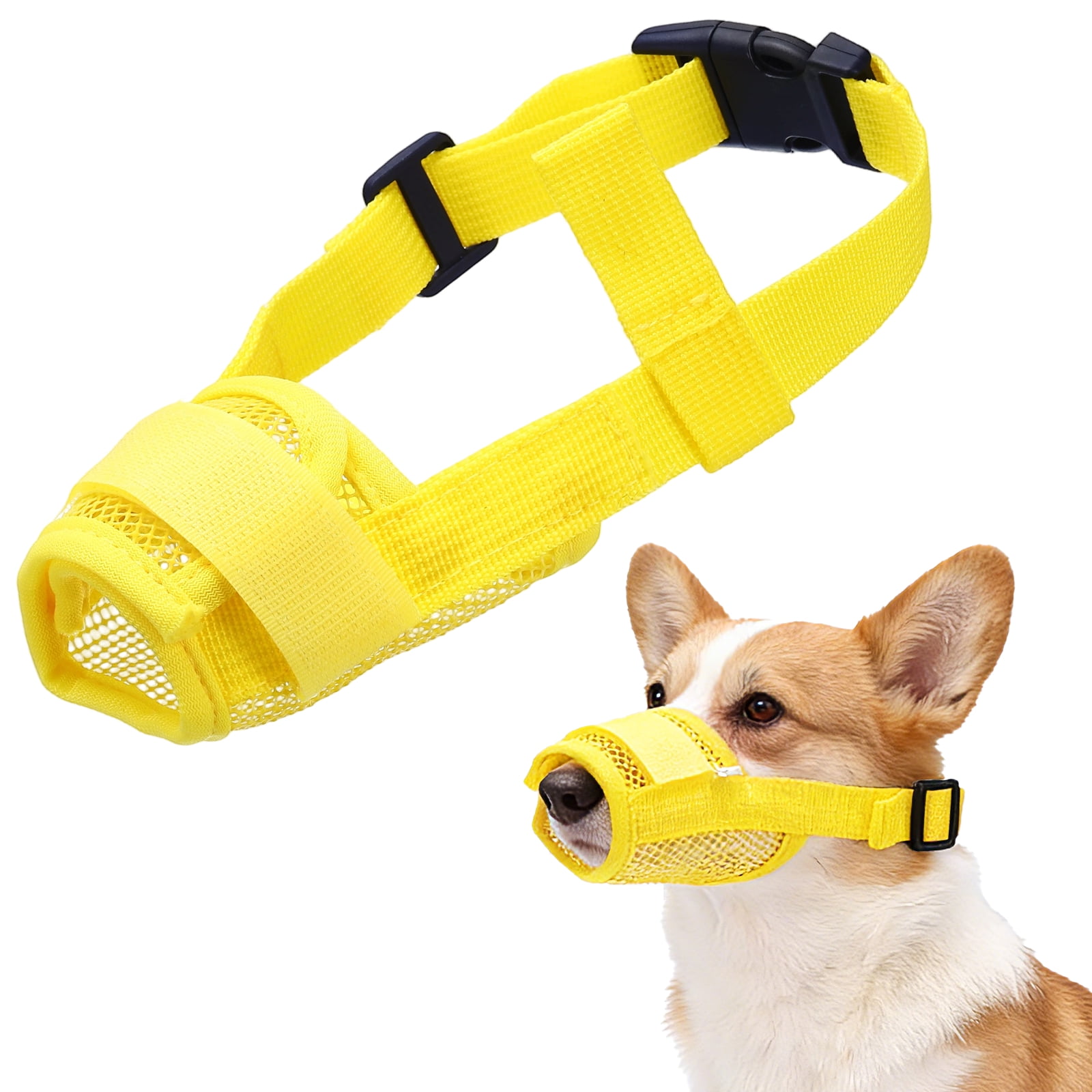 Uxcell Dog Muzzle, Soft Mesh Muzzle Adjustable Anti Biting Chewing ...