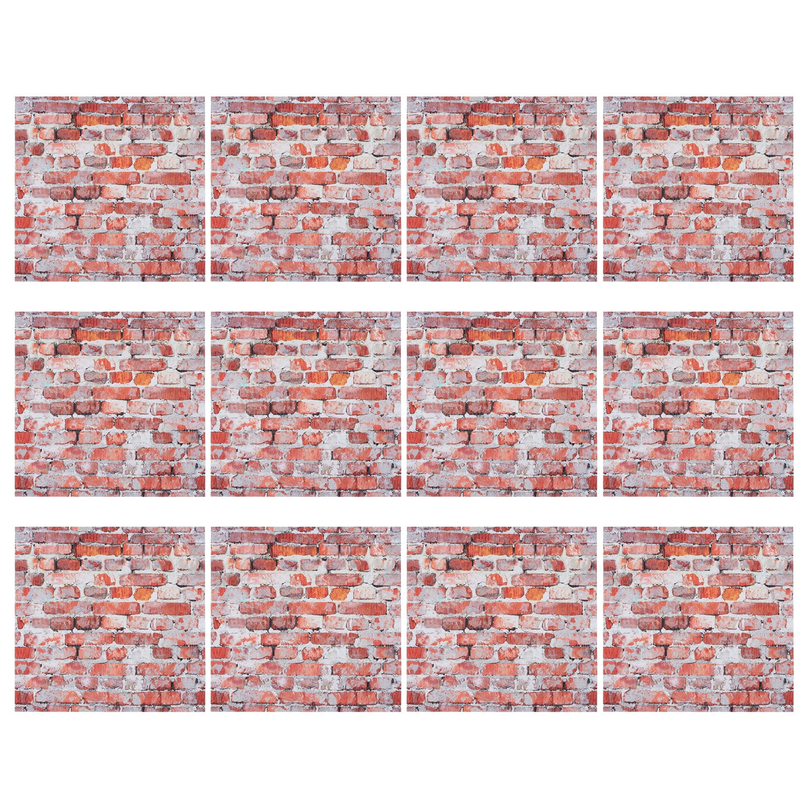 Uxcell Dollhouse Floorboards 4 x 4 Inch Red Brick Dollhouse Wallpaper ...
