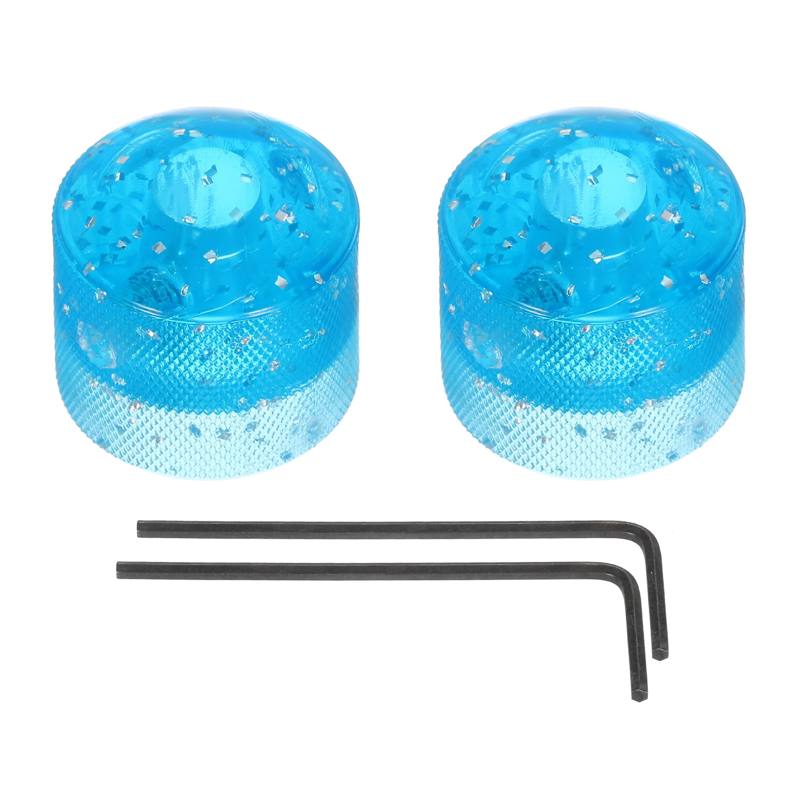 Uxcell Dome Knobs Guitar Knob 6mm Flake Glitter Blue Plastic Volume ...