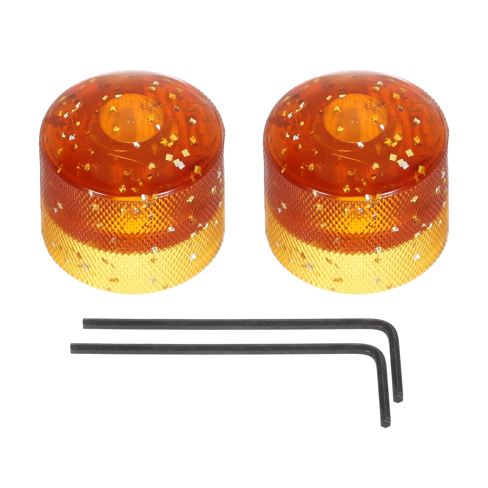 Uxcell Dome Knobs Guitar Knob 6mm Flake Glitter Brown Plastic Volume ...