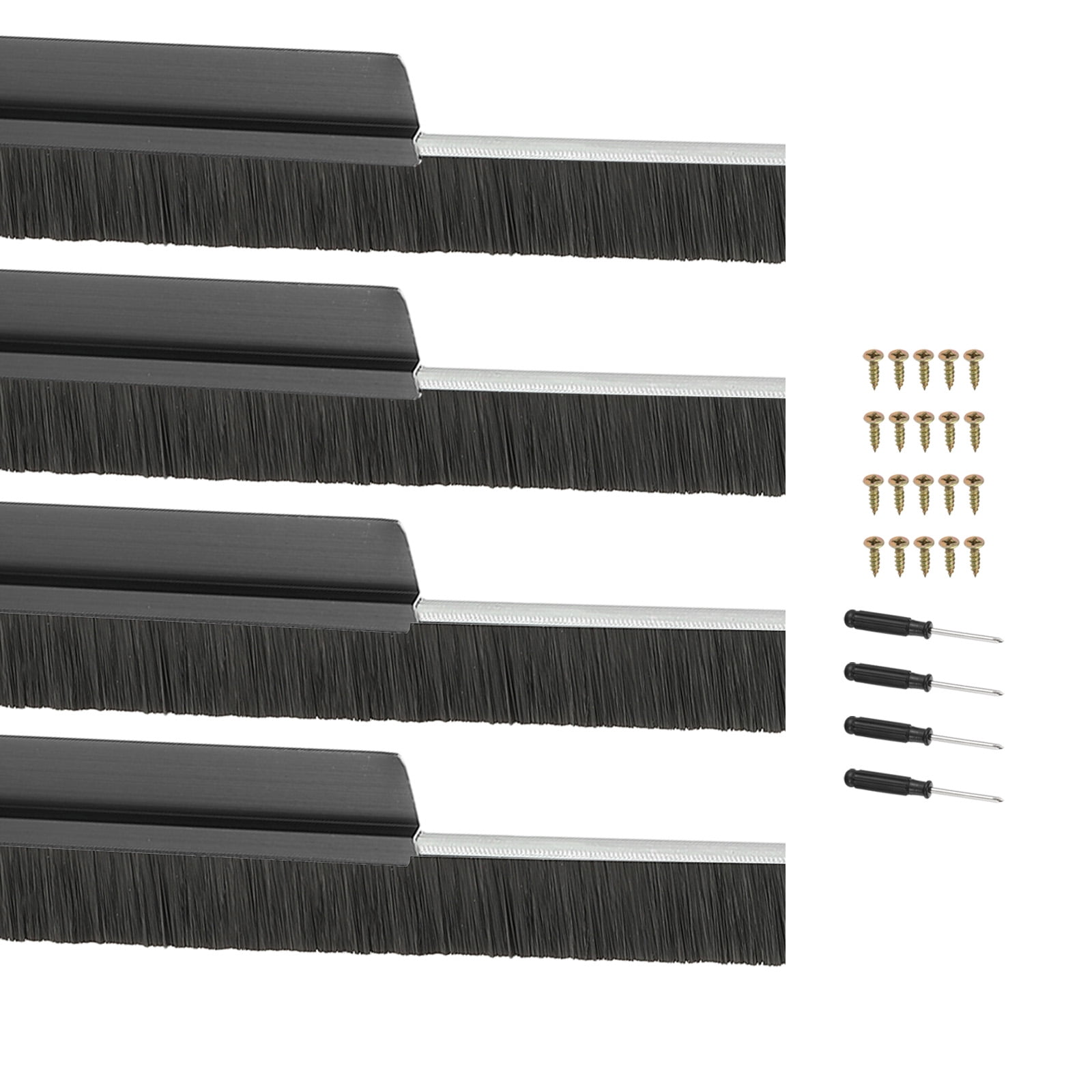 Uxcell Door Brush Sweeps H-shape Aluminum Alloy Holder Door Sweep for ...