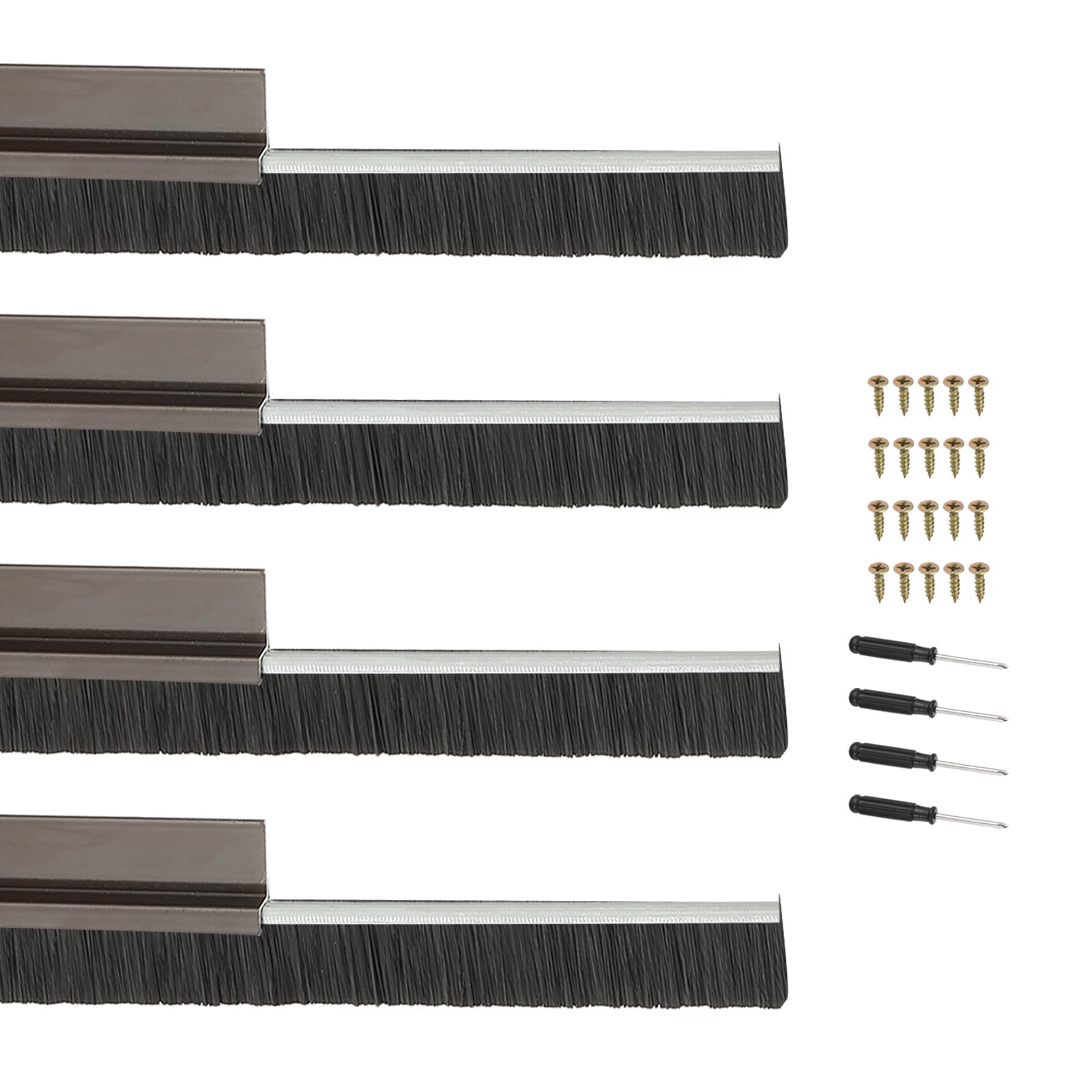 Uxcell Door Brush Sweeps H-shape Aluminum Alloy Holder Door Sweep for ...