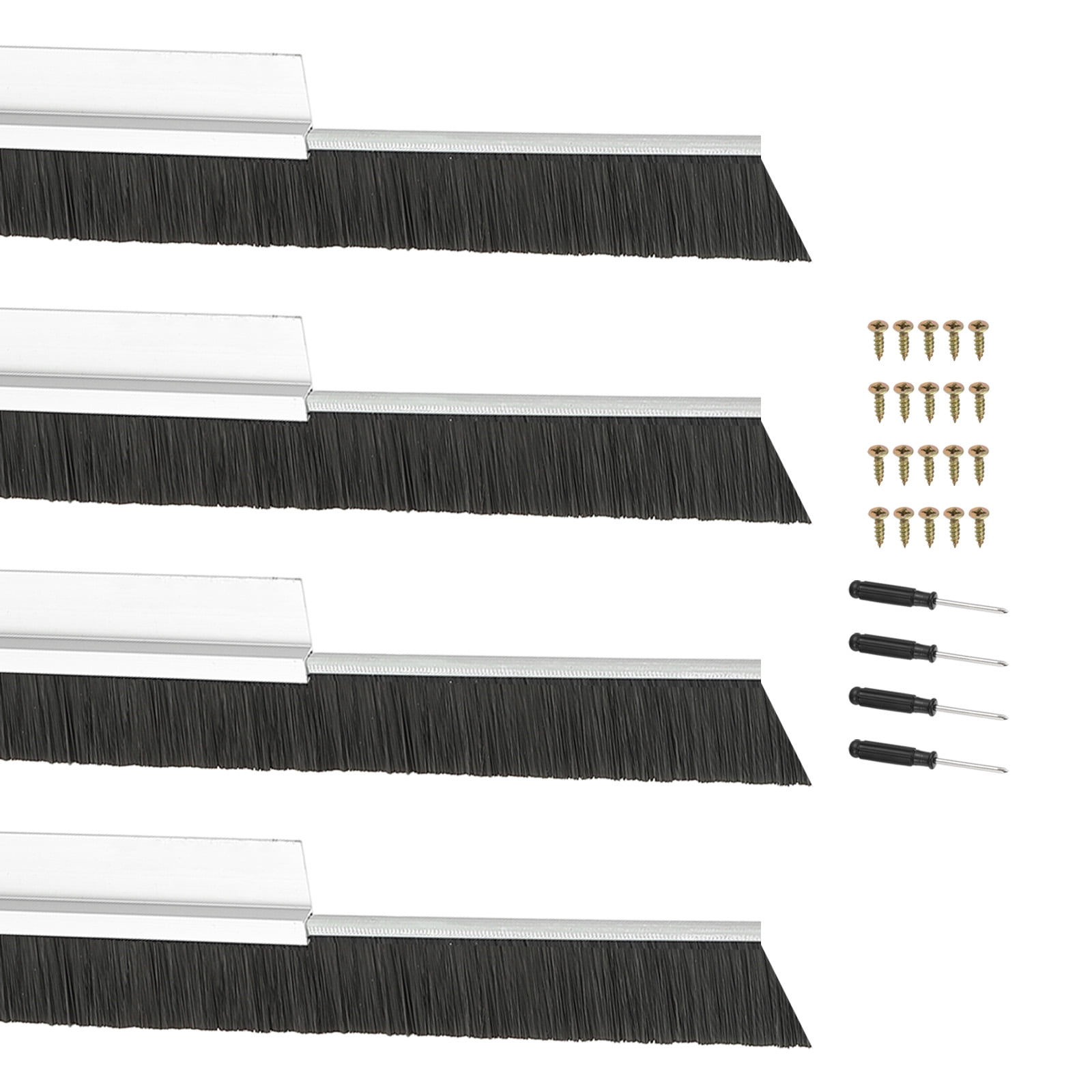 Uxcell Door Brush Sweeps H-shape Aluminum Alloy Holder Door Sweep for ...