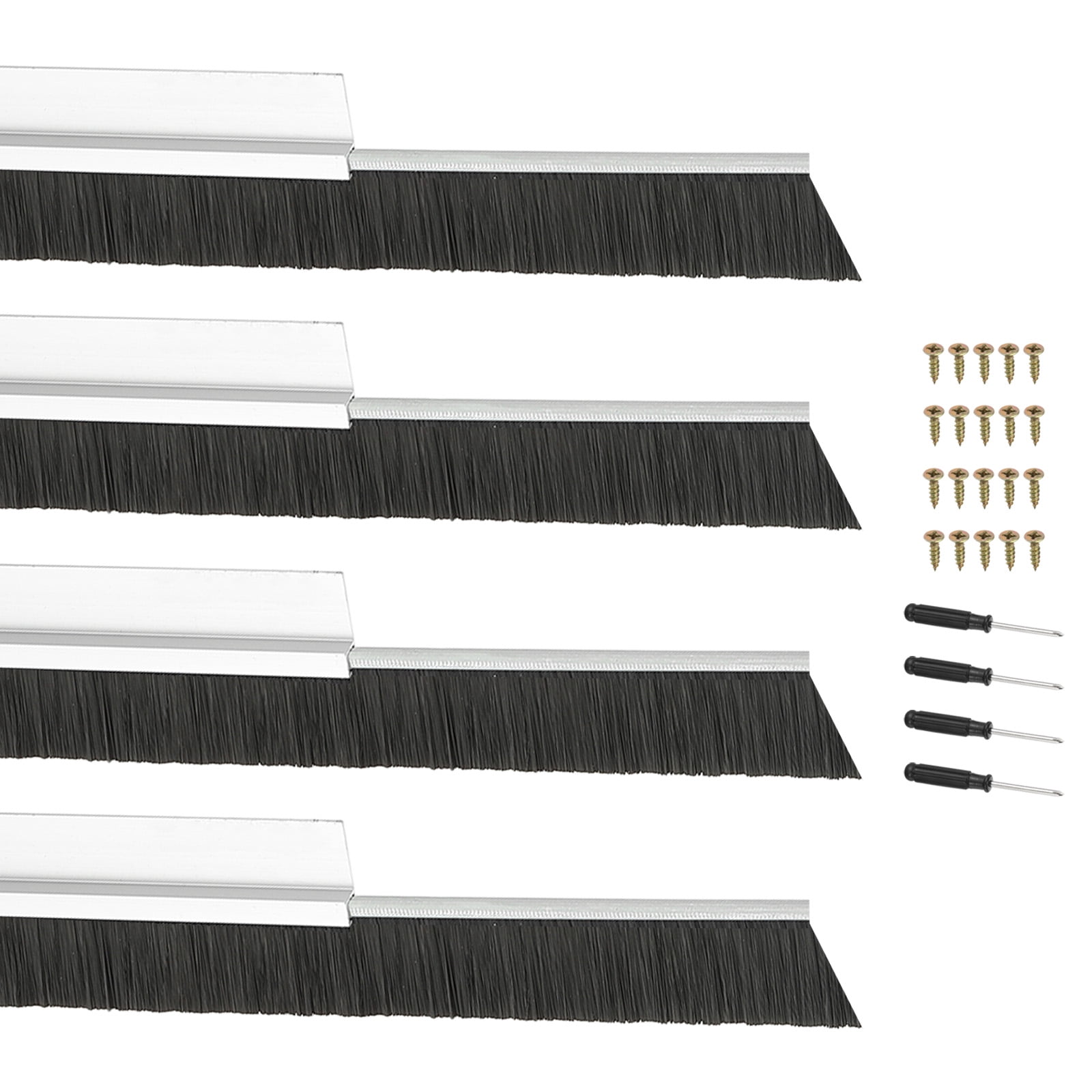 Uxcell Door Brush Sweeps H-shape Aluminum Alloy Holder Door Sweep for ...