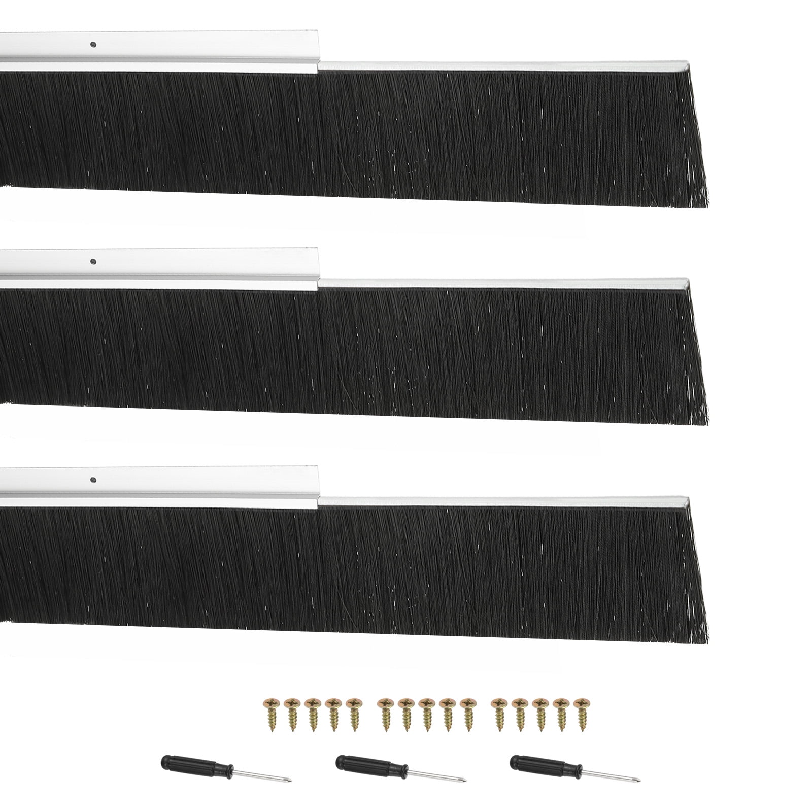 Uxcell Door Brush Sweeps, H-shape Aluminum Alloy Holder Door Sweep for ...