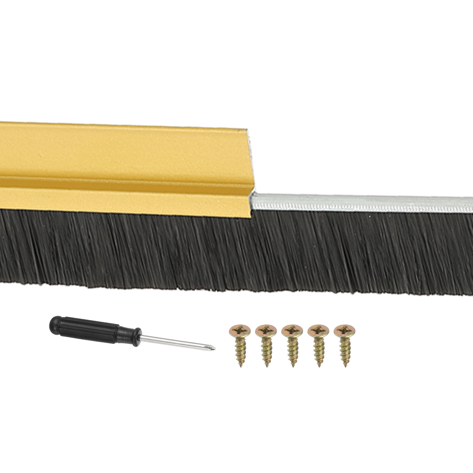 Uxcell Door Brush Sweeps, H-shape Aluminum Alloy Holder Door Sweep for ...