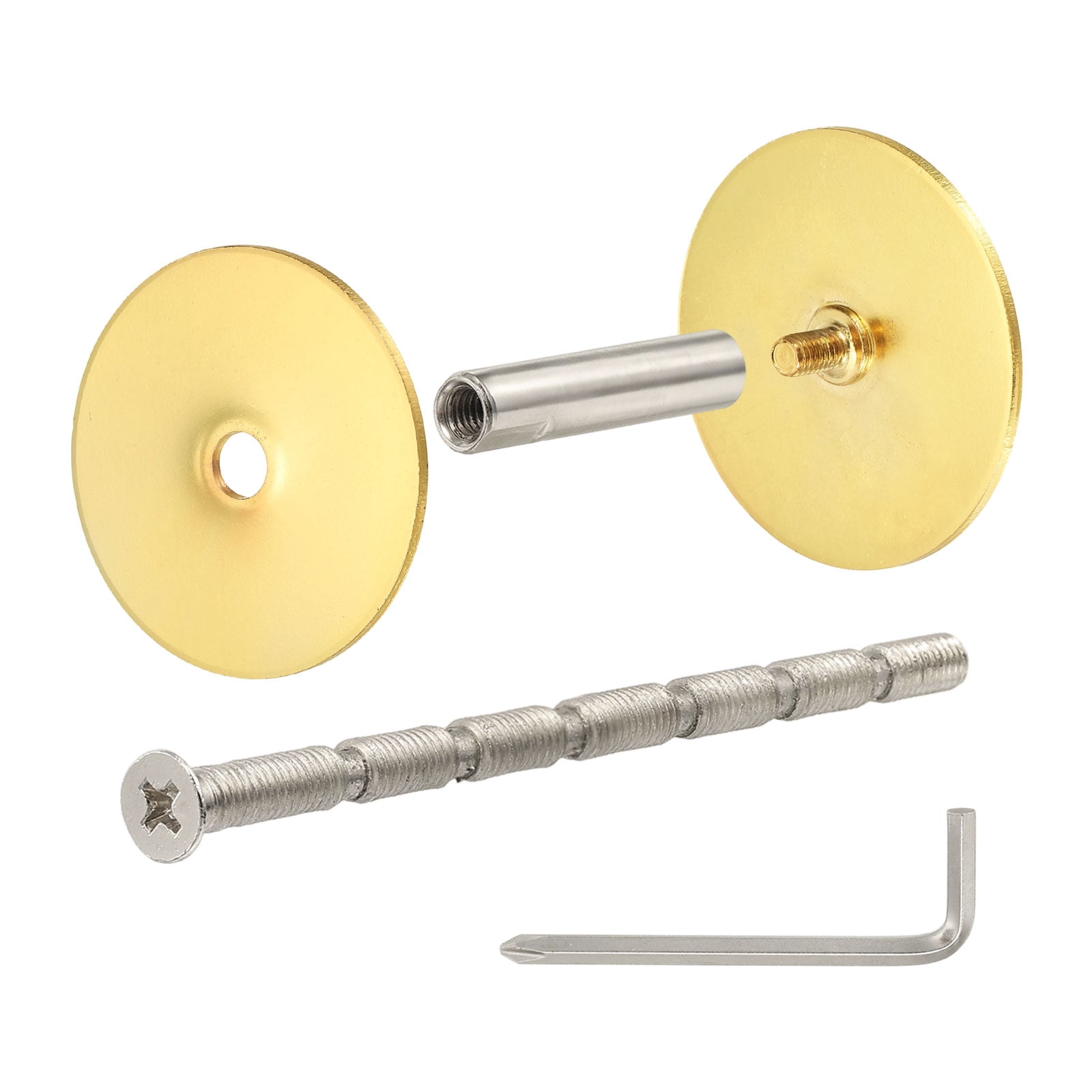 Uxcell Door Hole Cover Plate, (Gold) Stainless Steel Deadbolt Cover ...