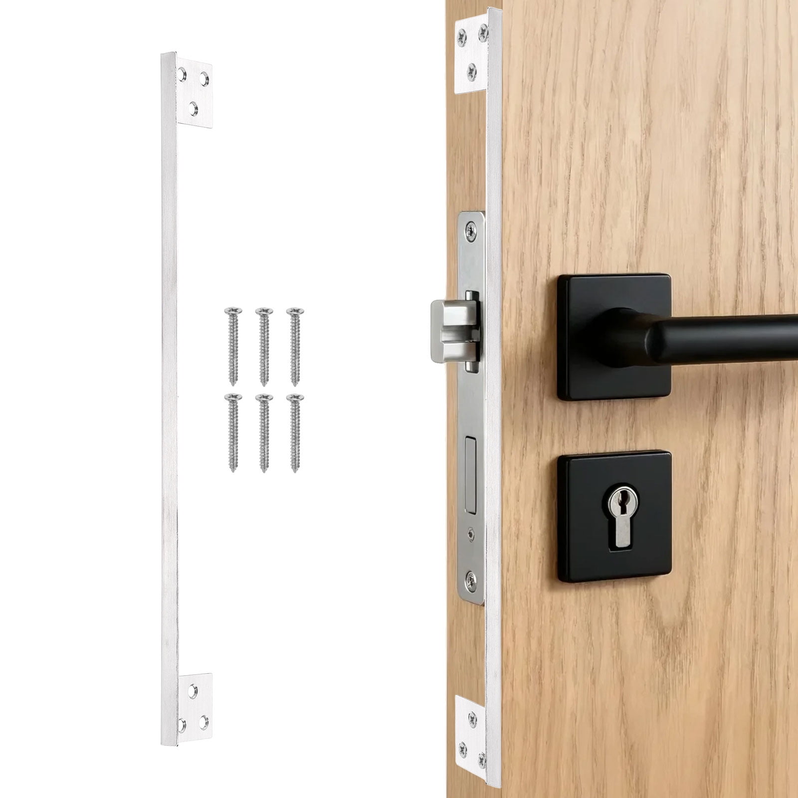 Uxcell Door Latch Guard Plates, 11" Stainless Steel Door Latch Shield ...