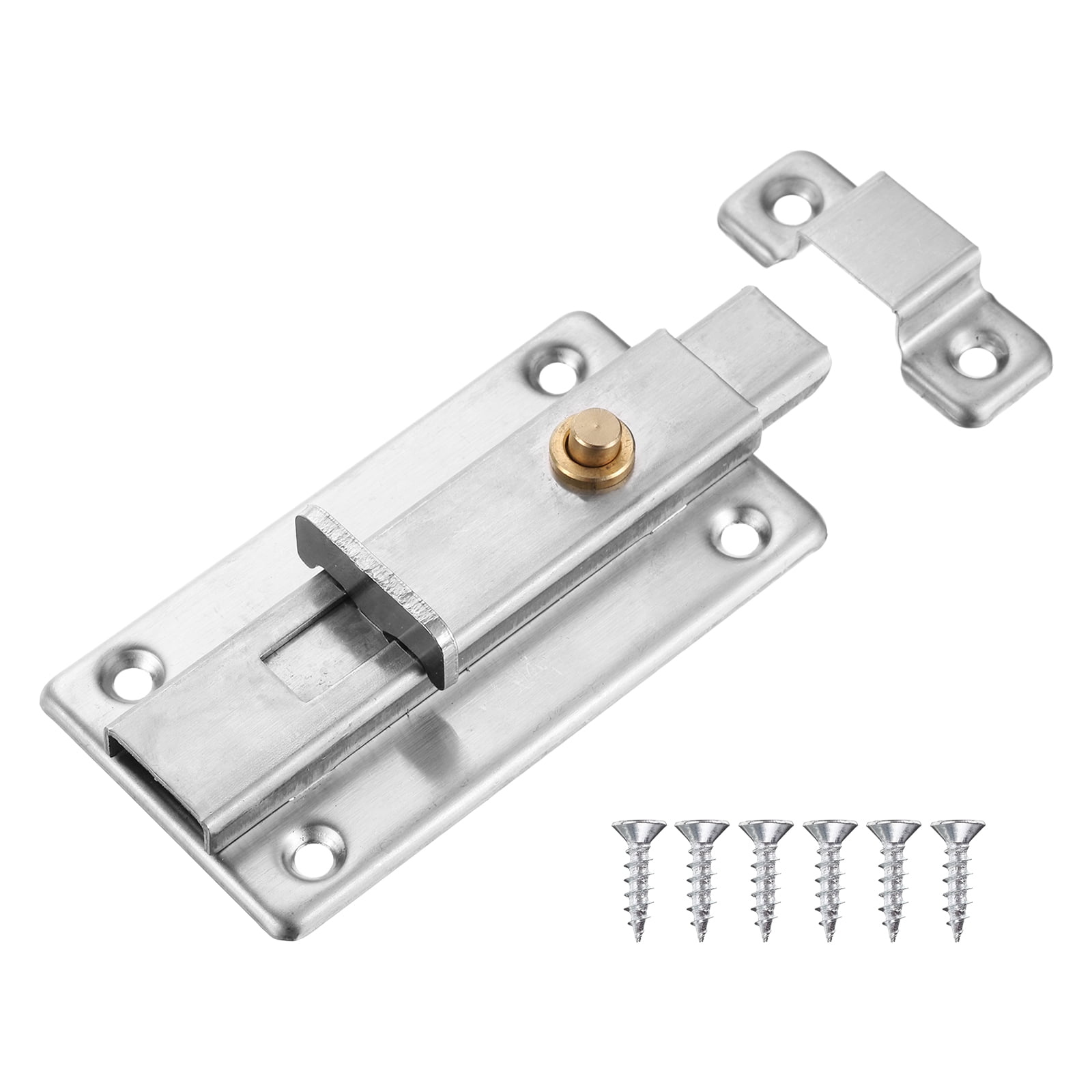 Uxcell Door Latch Sliding Lock Barrel Bolt, Stainless Steel Catch Bolt ...