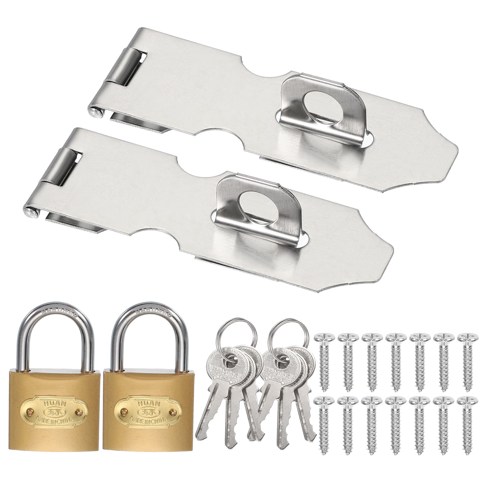 Uxcell Door Lock Hasp Latch, Stainless Steel Safety Hasp Lock Clasp ...