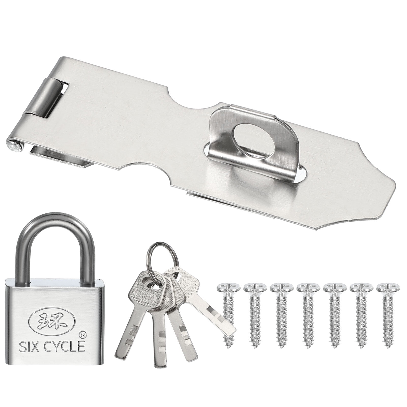 Uxcell Door Lock Hasp Latch 3.9 Inch Stainless Steel Safety Hasp Lock ...