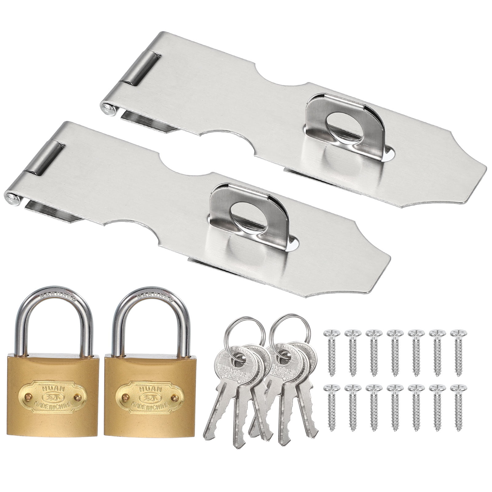 Uxcell Door Lock Hasp Latch, Stainless Steel Safety Hasp Lock Clasp ...