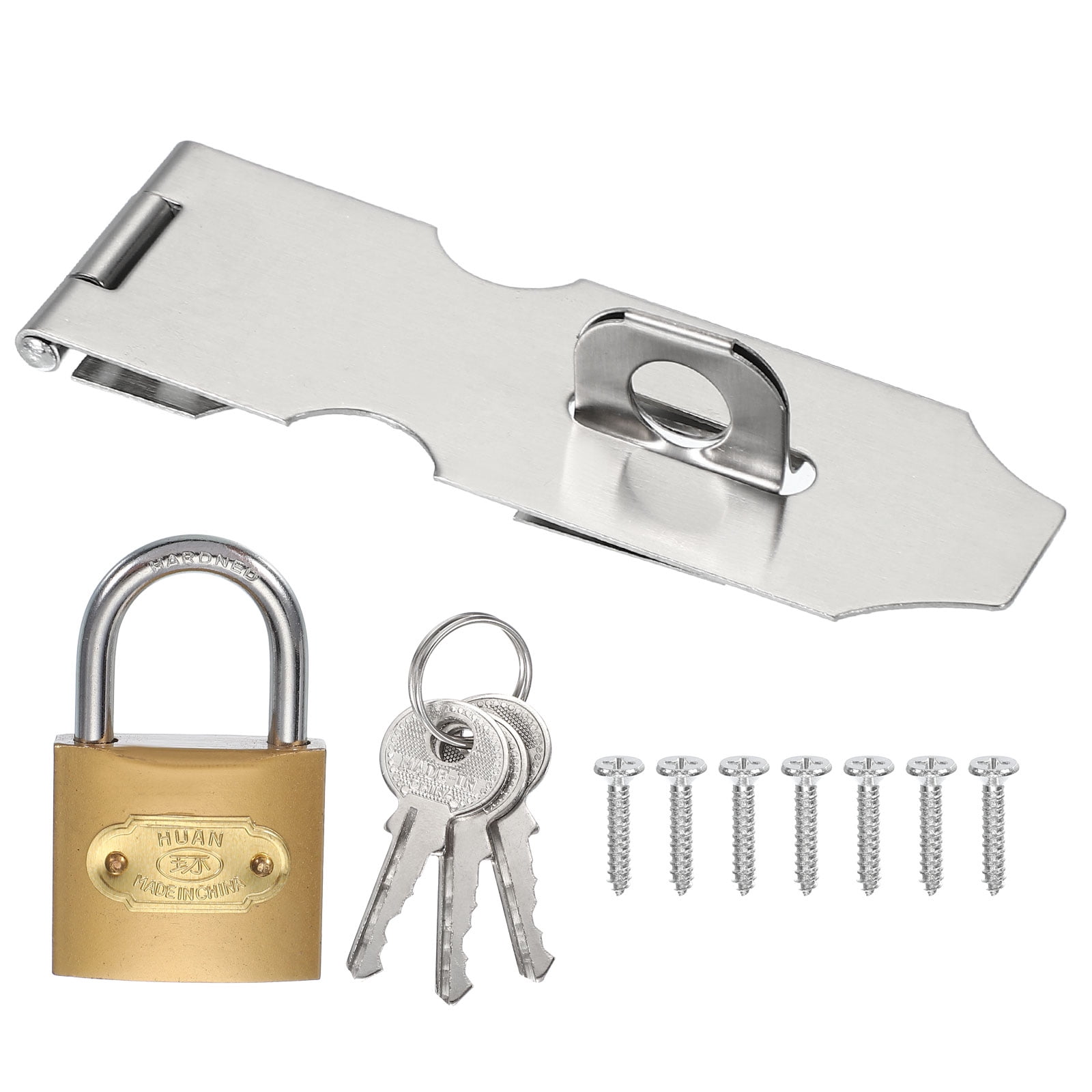 Uxcell Door Lock Hasp Latch, Stainless Steel Safety Hasp Lock Clasp ...