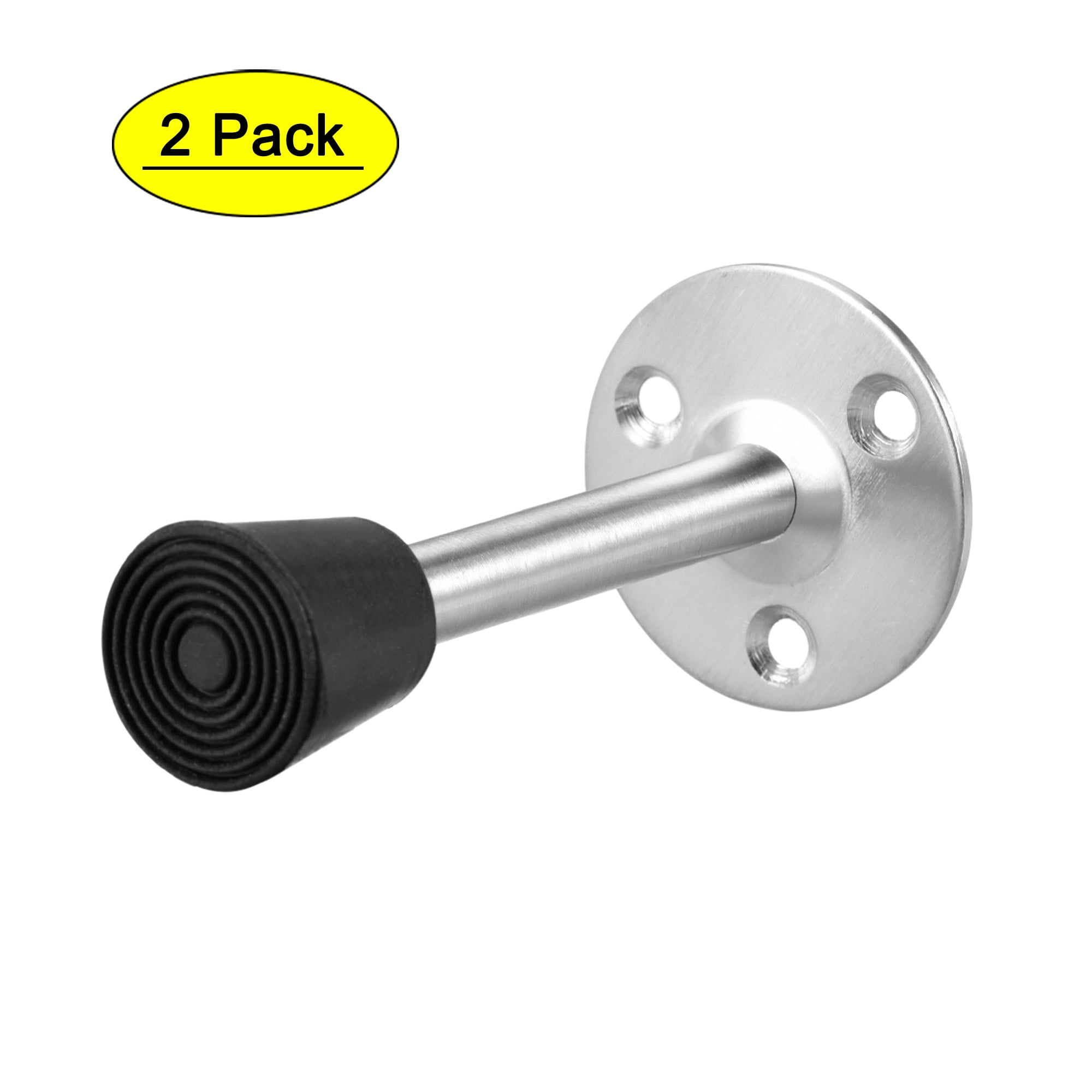 Uxcell Door Stopper w Rubber Tip 115mm Long Stainless Steel Brushed ...