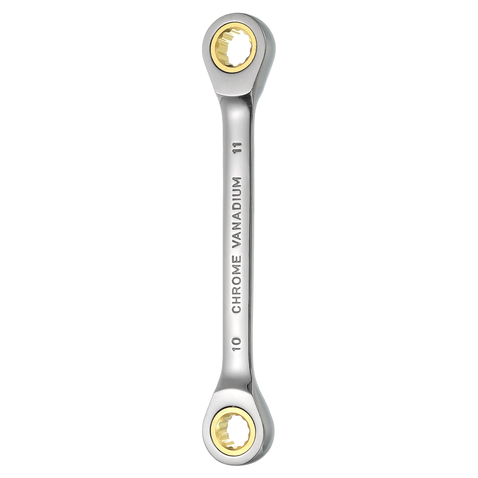Uxcell Double Box End Ratcheting Wrench 10mm x 11mm Metric 72 Tooth ...
