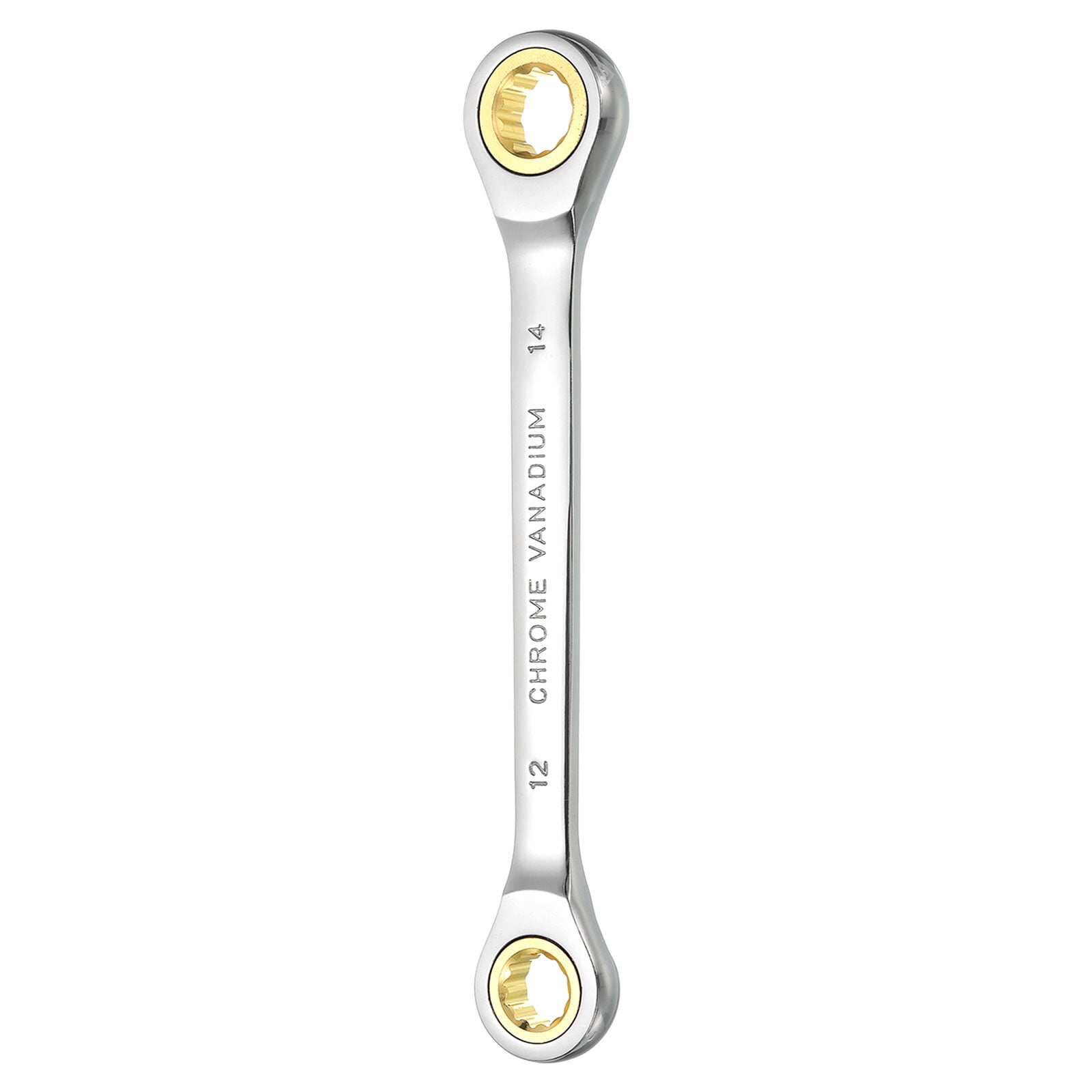 Uxcell Double Box End Ratcheting Wrench 12mm x 14mm Metric 72 Tooth ...