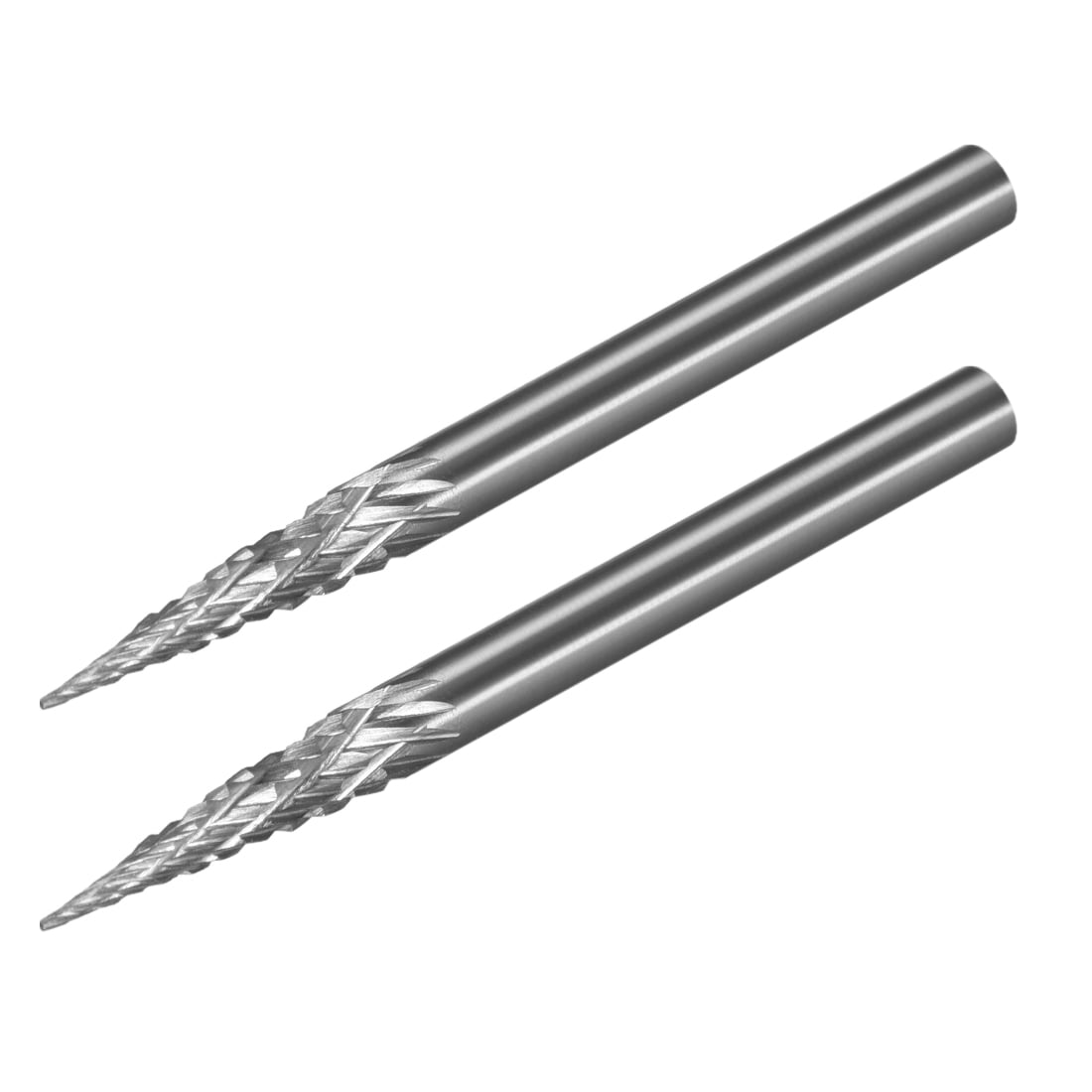 Uxcell Double Cut Rotary Burrs File Cone Shape with 1/8" Shank and 1/8 ...
