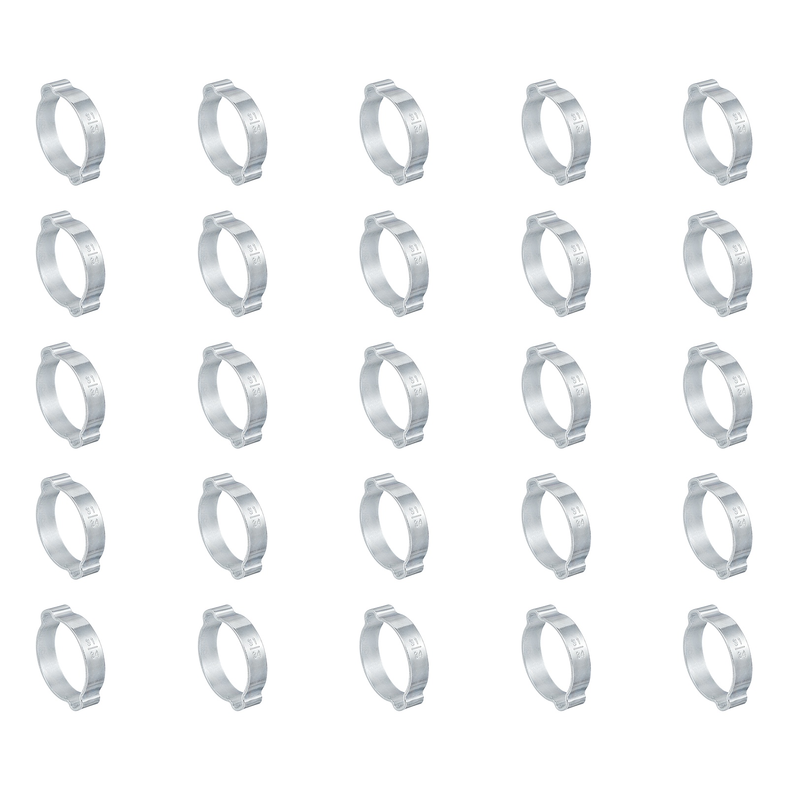 Uxcell Double Ear Hose Clamp, Galvanized Steel O Clip Crimp Ring for ...