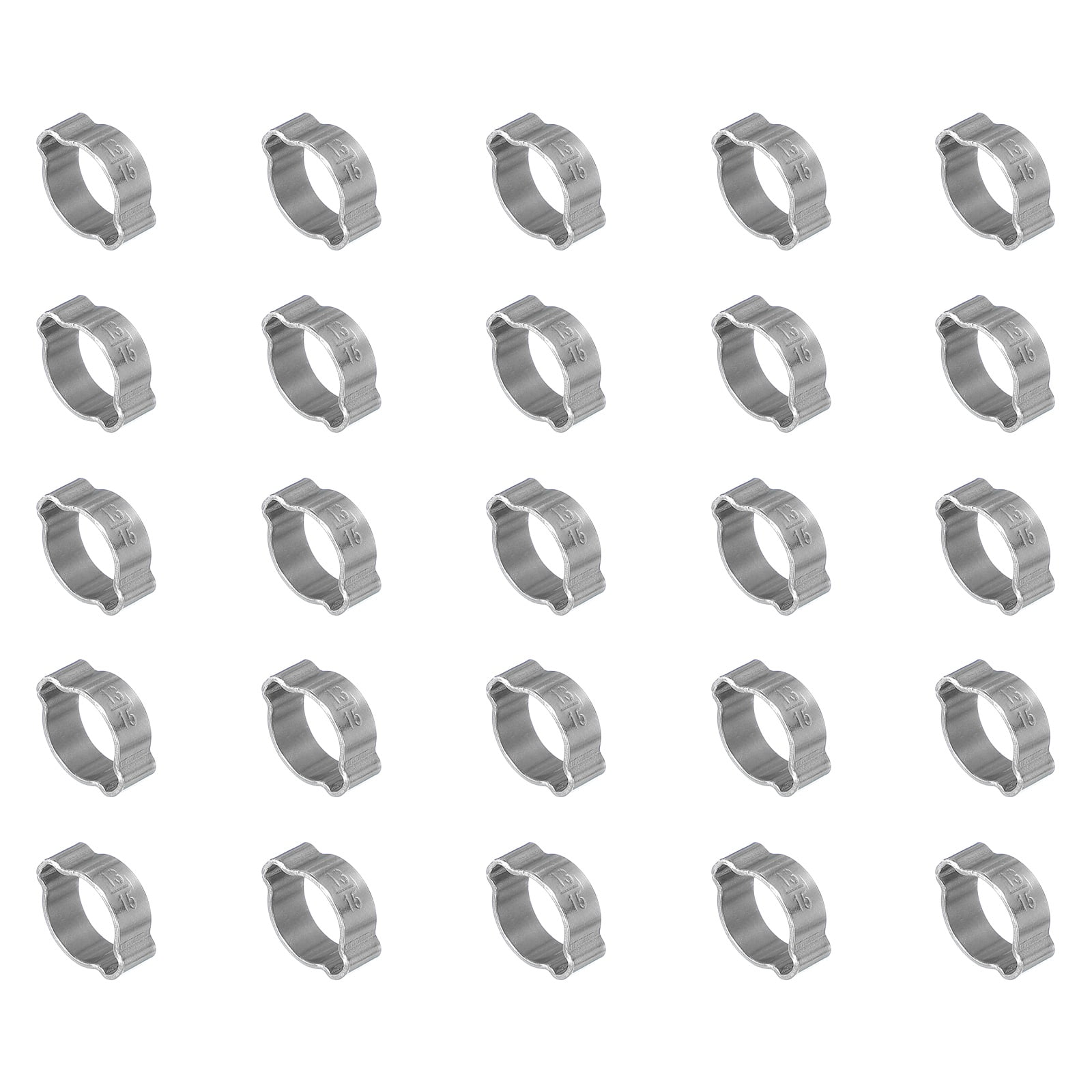 Uxcell Double Ear Hose Clamp, 304 Stainless Steel O Clip Crimp Rings ...