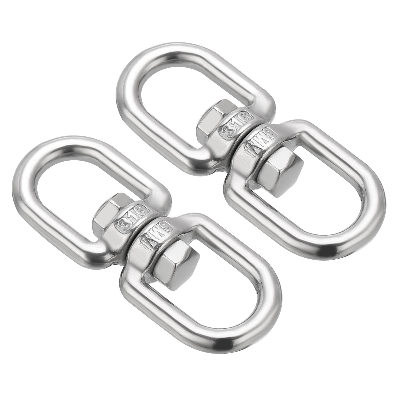 Uxcell Double Ended Swivel Eye Hook M6 Working Load 120kg/264 lbs 316 ...