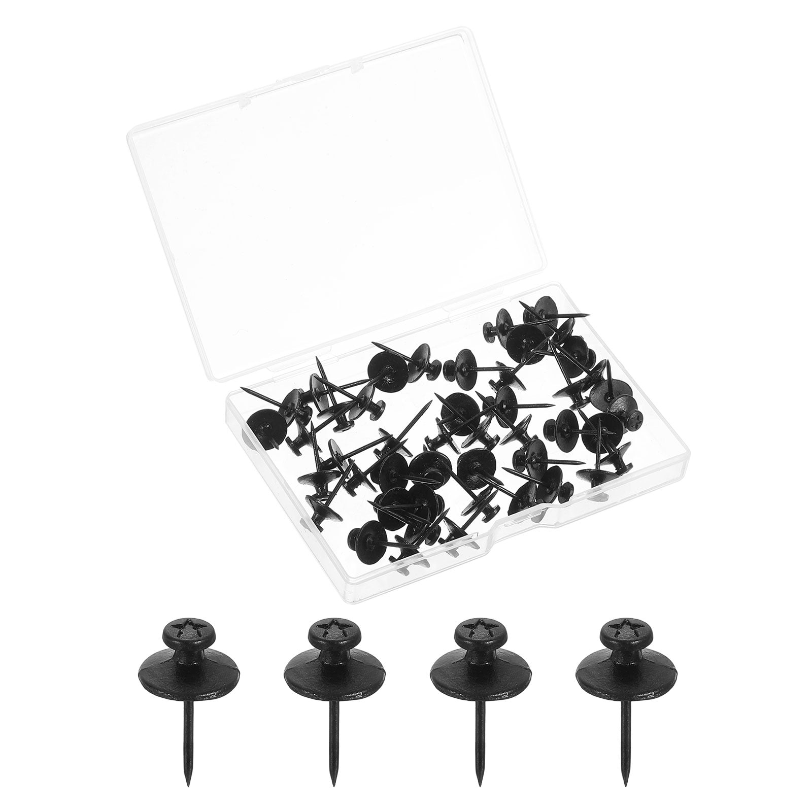 Uxcell 50 Pcs Double Headed Picture Hanging Nail, Zinc Alloy Push Pins ...