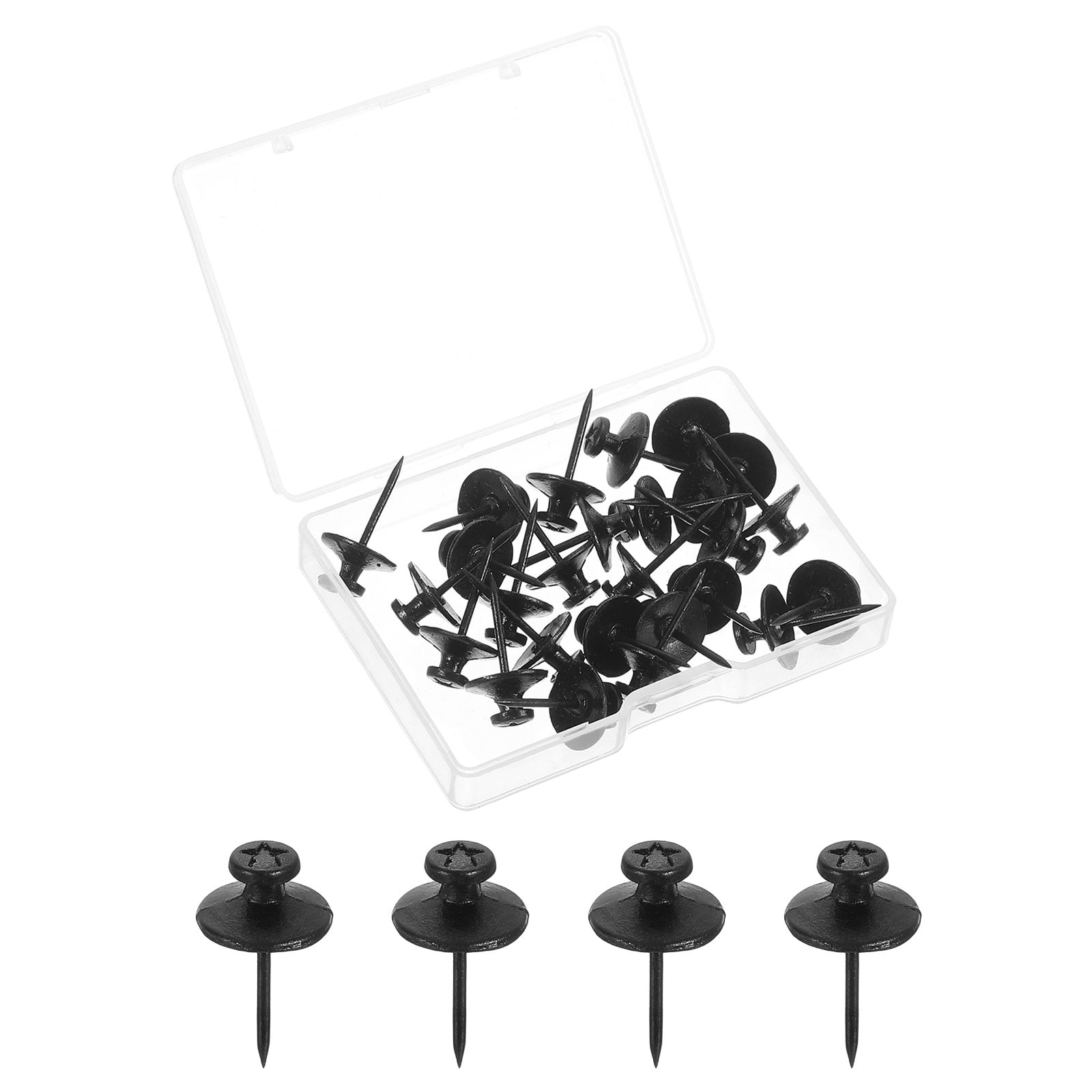 Uxcell 20 Pcs Double Headed Picture Hanging Nail, Zinc Alloy Push Pins ...