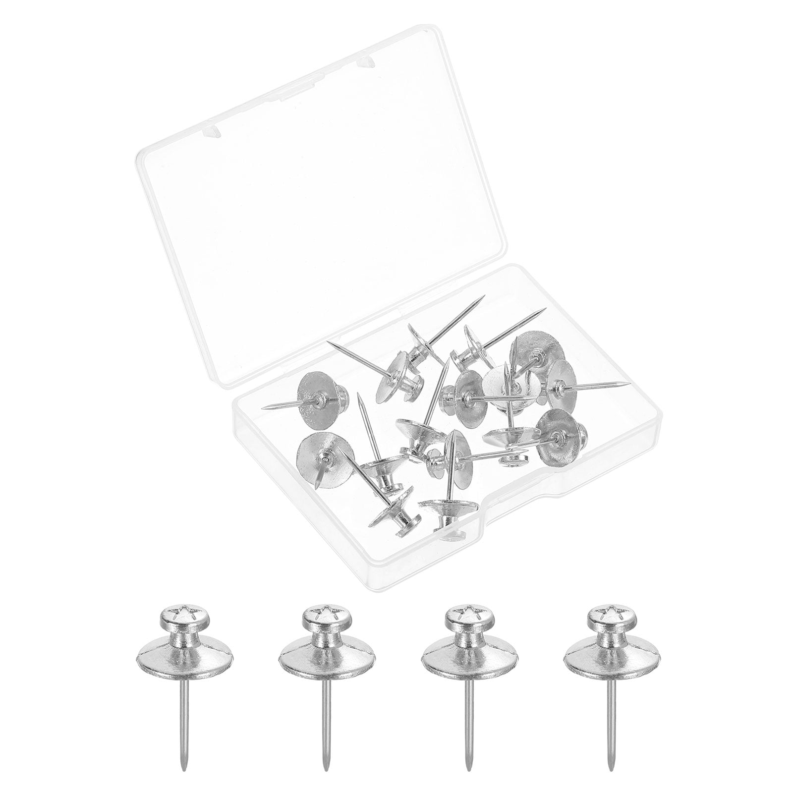 Uxcell 20 Pcs Double Headed Picture Hanging Nail, Zinc Alloy Push Pins ...