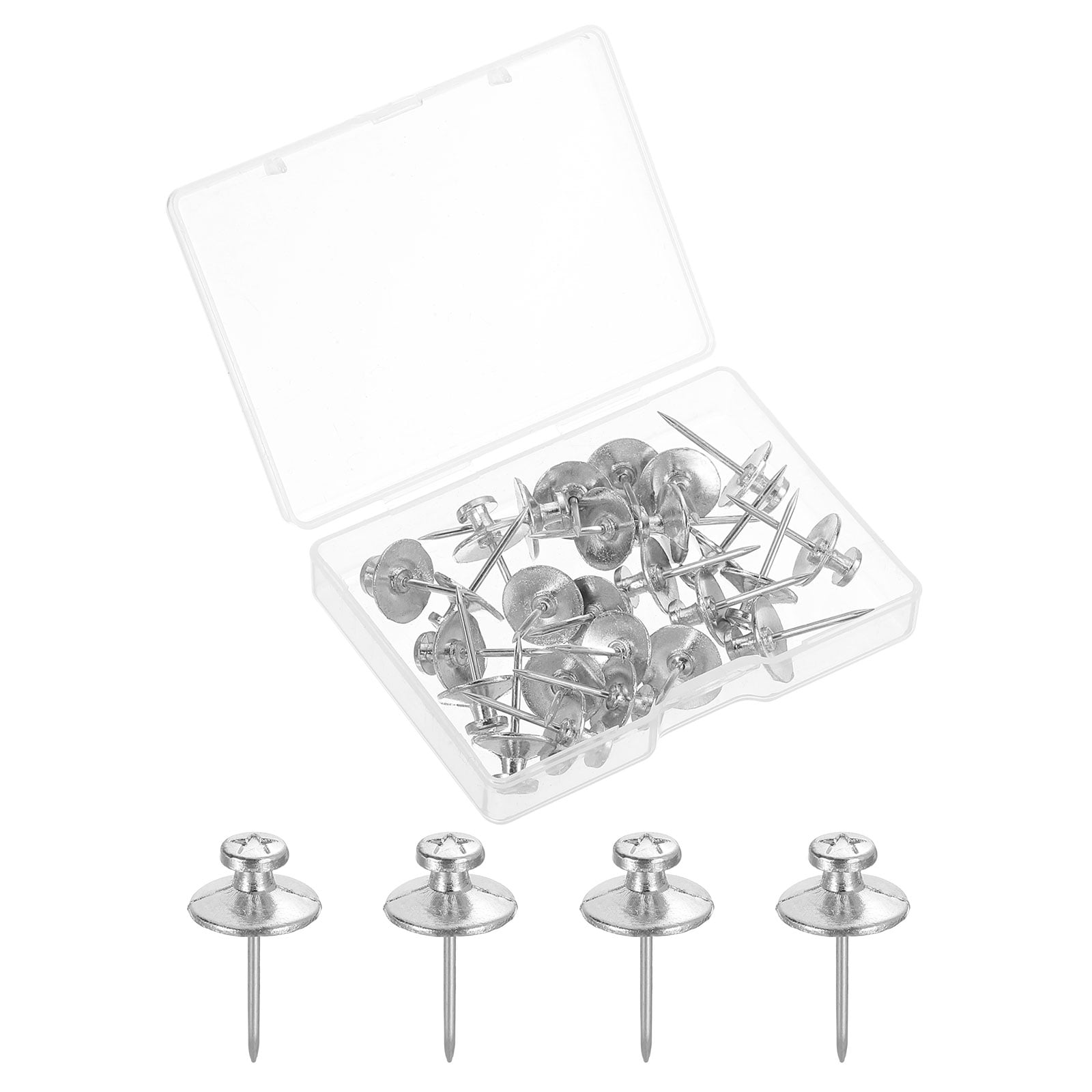 Uxcell 30 Pcs Double Headed Picture Hanging Nail, Zinc Alloy Push Pins ...