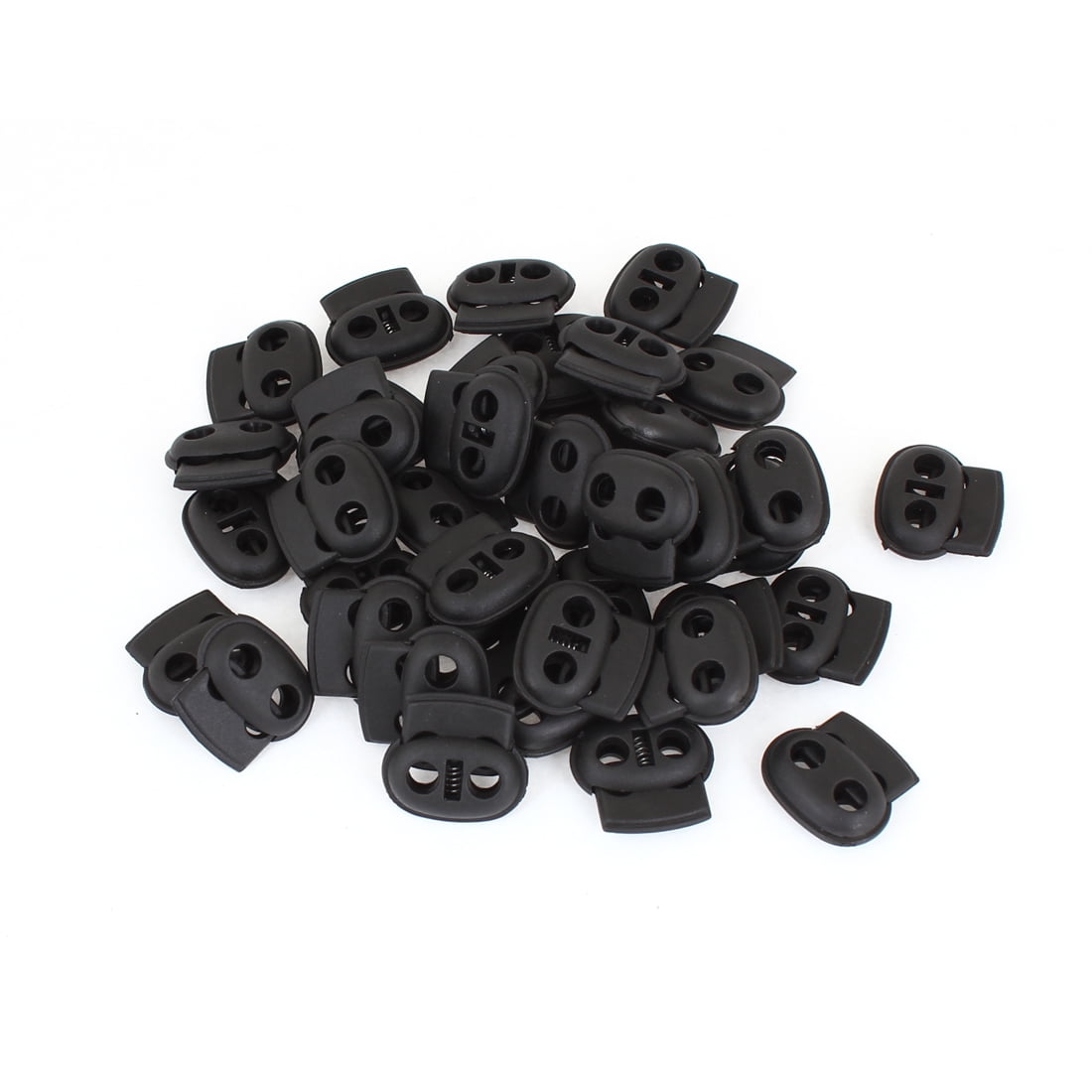 Uxcell Double Hole Spring Loaded Drawstring Rope Cord Locks Plastic ...