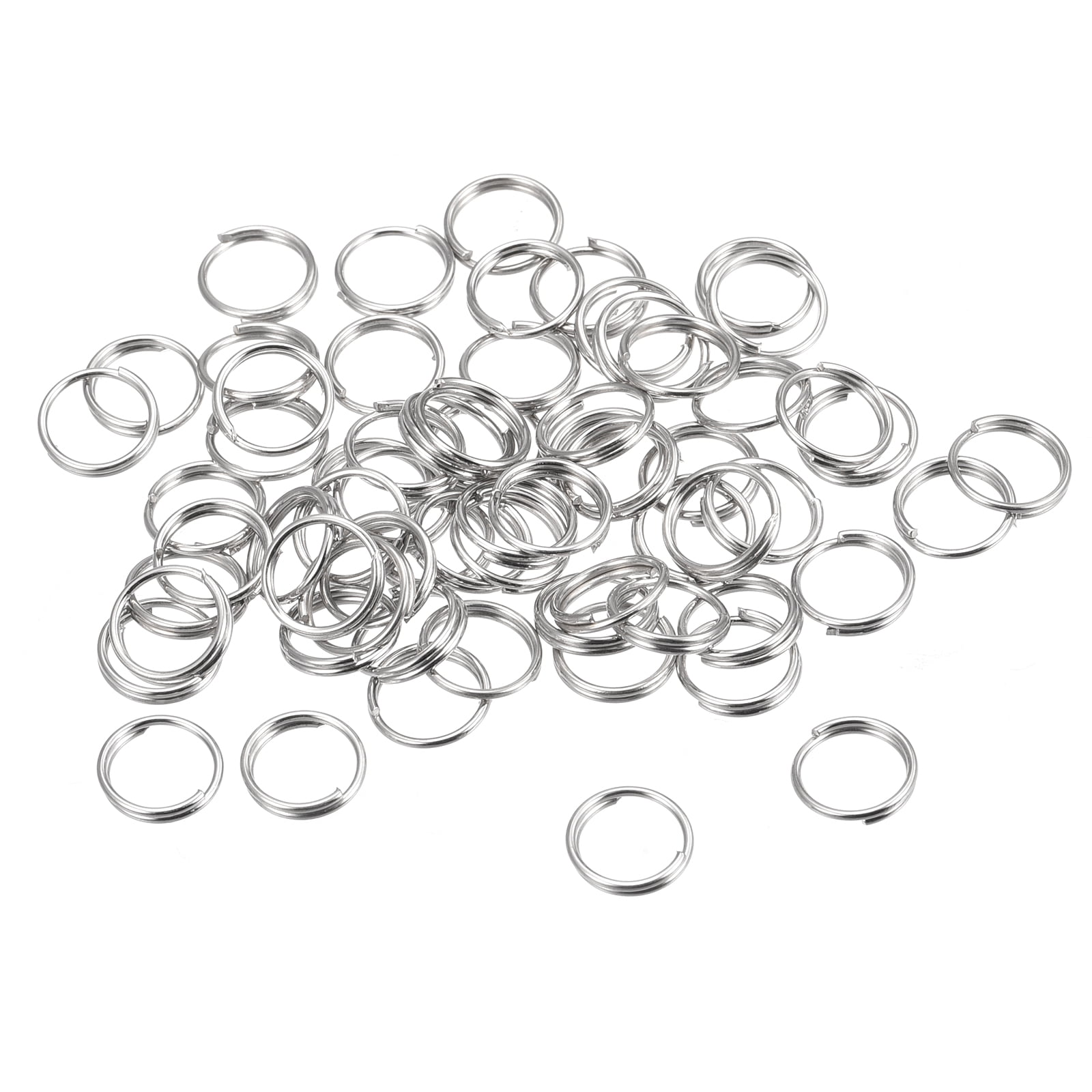 Uxcell Craft Keychain Supplies, Metal Making Double Loops Split Rings, 8mm Small Round Key Ring ...