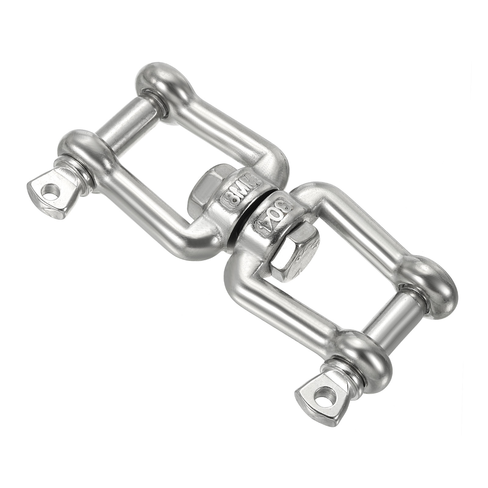 Uxcell Double Shackle Swivel Hook M8 Working Load 475kg/1047lbs, Jaw to ...