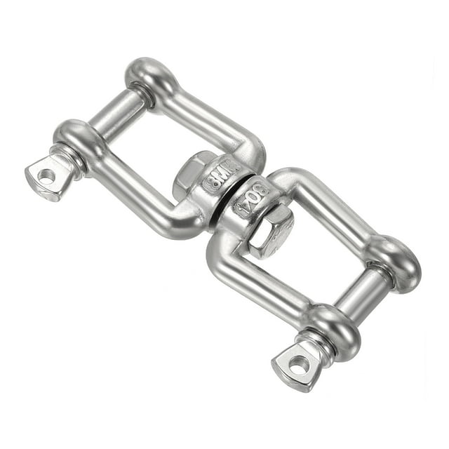 Uxcell Double Shackle Swivel Hook M8 Working Load 475kg/1047lbs, Jaw to ...