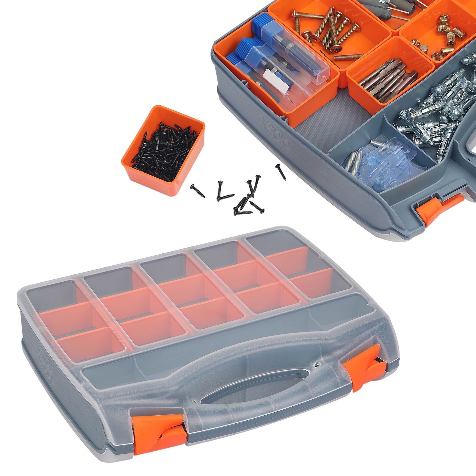 Uxcell Double Side Tool Organizer 14.6"x11.8"x3.1" 25-Compartment ...