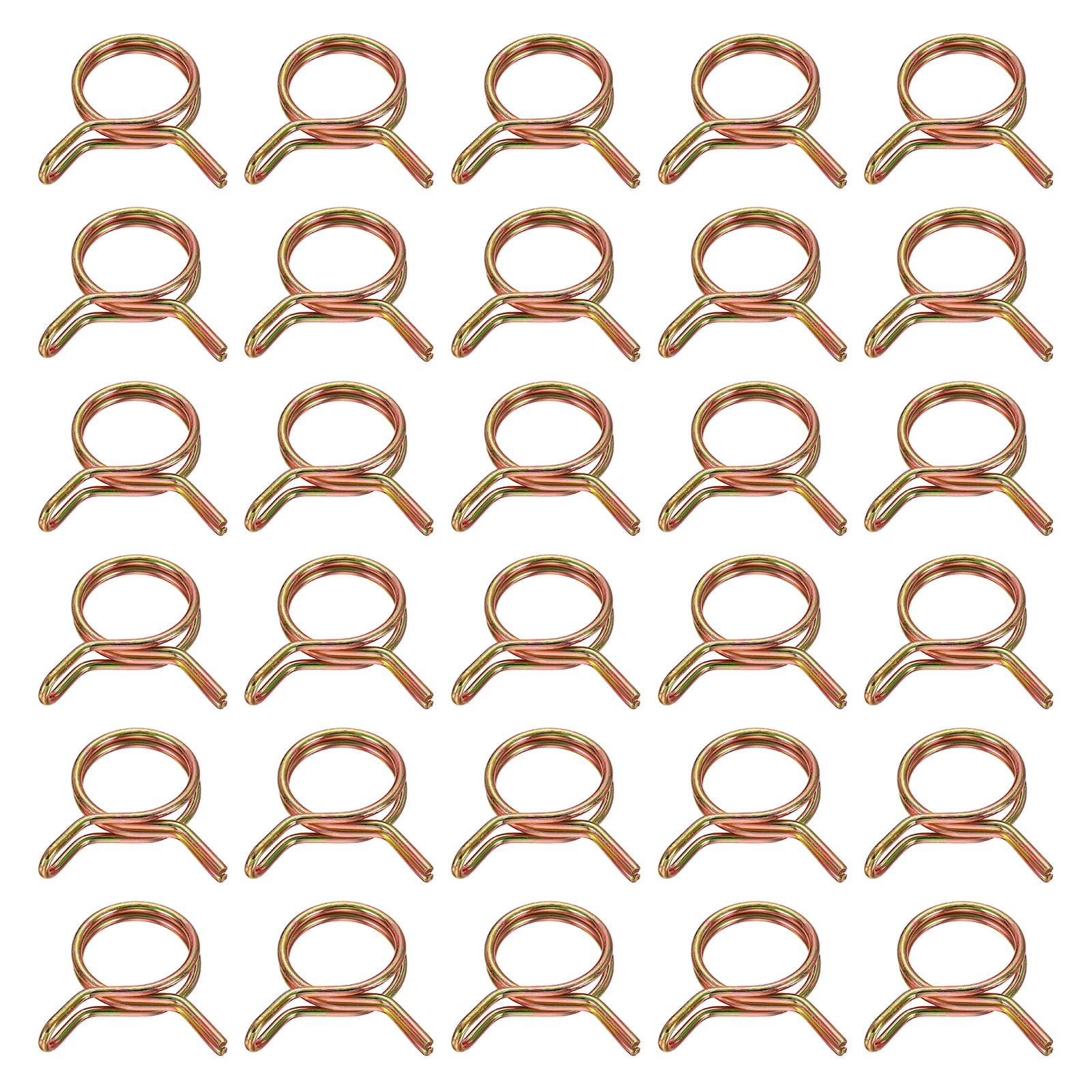 Uxcell Double Wire Fuel Line Hose Clips 12mm ID, 30Pcs 65Mn Spring ...