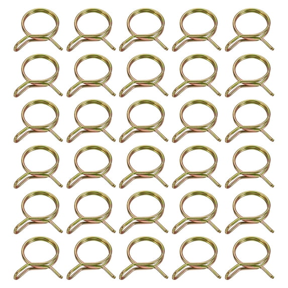 Uxcell Double Wire Fuel Line Hose Clips 14mm ID, 30Pcs 65Mn Spring ...