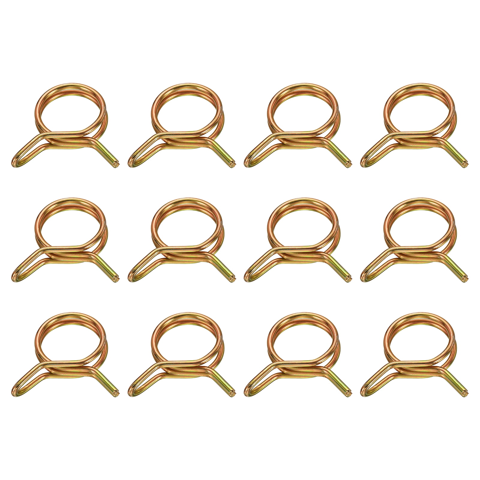 Uxcell Double Wire Fuel Line Hose Clips 17mm ID, 12Pcs 65Mn Spring ...