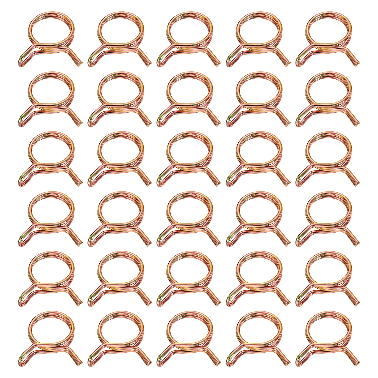 Uxcell Double Wire Fuel Line Hose Clips 23mm ID, 30Pcs 65Mn Spring ...