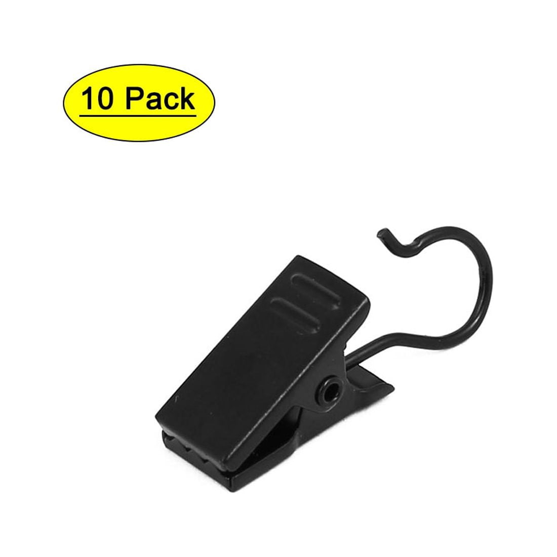 Uxcell Drapes Curtain Picture Spring Loaded Hanging Hooks Clips Black ...