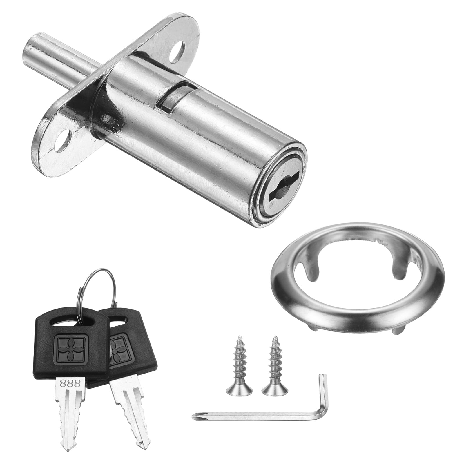 Uxcell Drawer Desk Push Plunger Lock, 1-9/16" Cylinder Diameter 2-7/16 ...