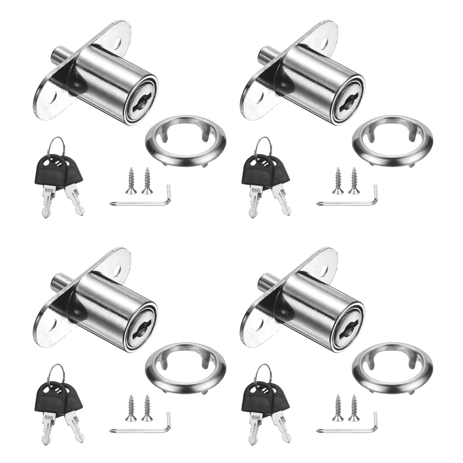 Uxcell Drawer Desk Push Plunger Lock, 4Pcs 7/8" Cylinder Diameter 1-7/ ...