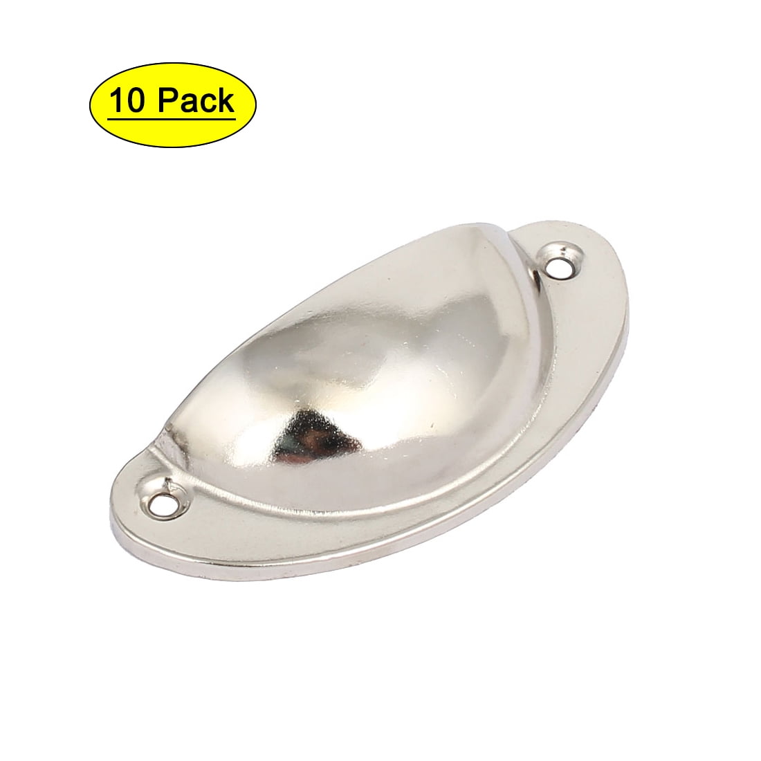 Uxcell Drawer Iron Style Shell Cup Pull Handles Silver Tone 81mm Length ...
