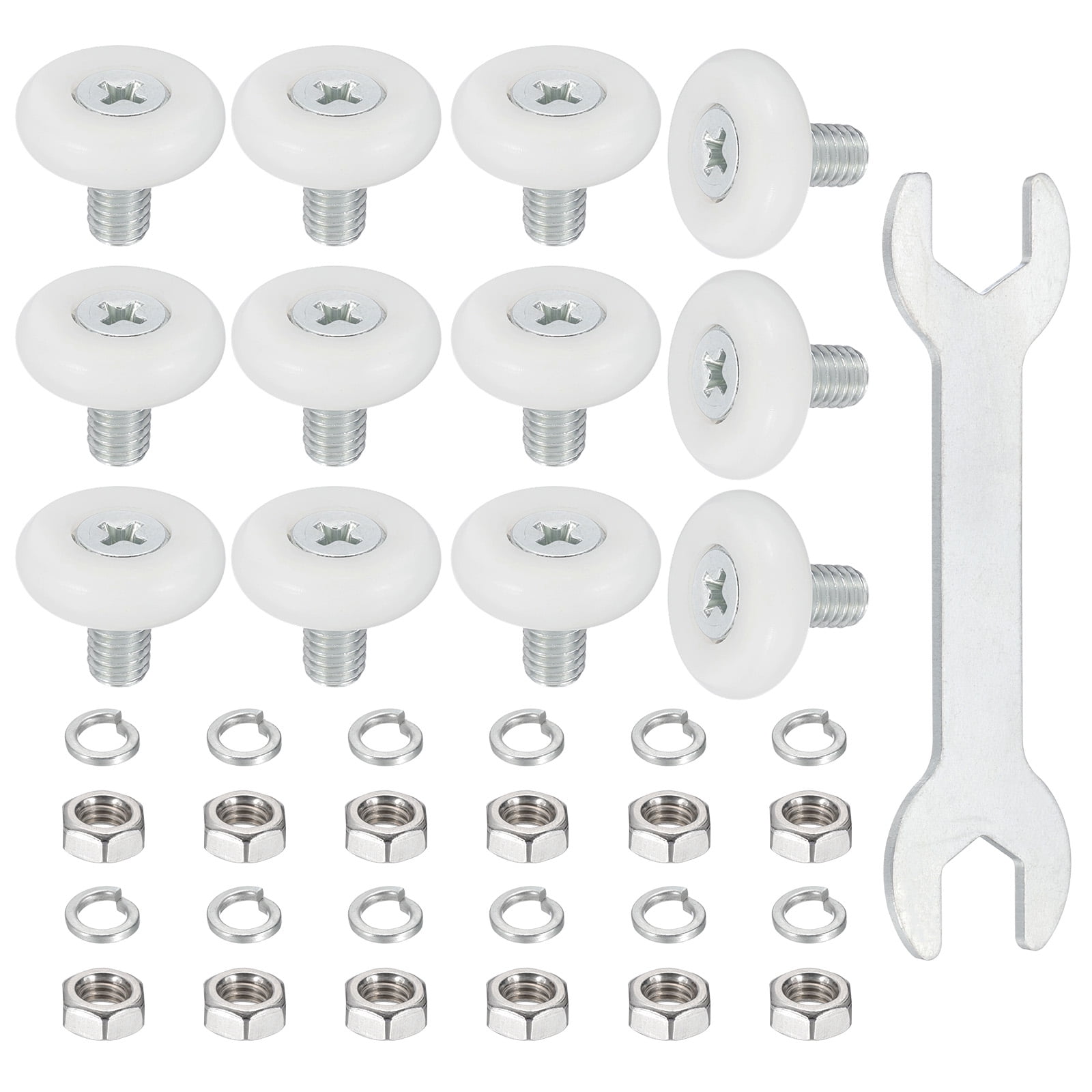 Uxcell Drawer Rollers Wheel Cabinet Sliding with Screw Washer Wrench 0. ...