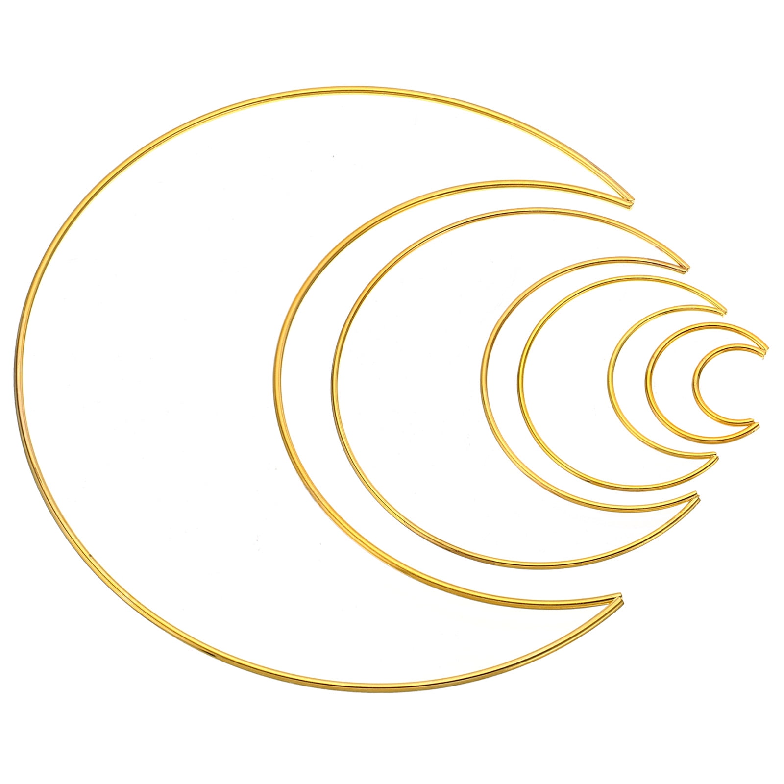 Uxcell Dream Catcher Rings Set, 2 Set 4 Sizes Metal Moon Shape Macrame ...