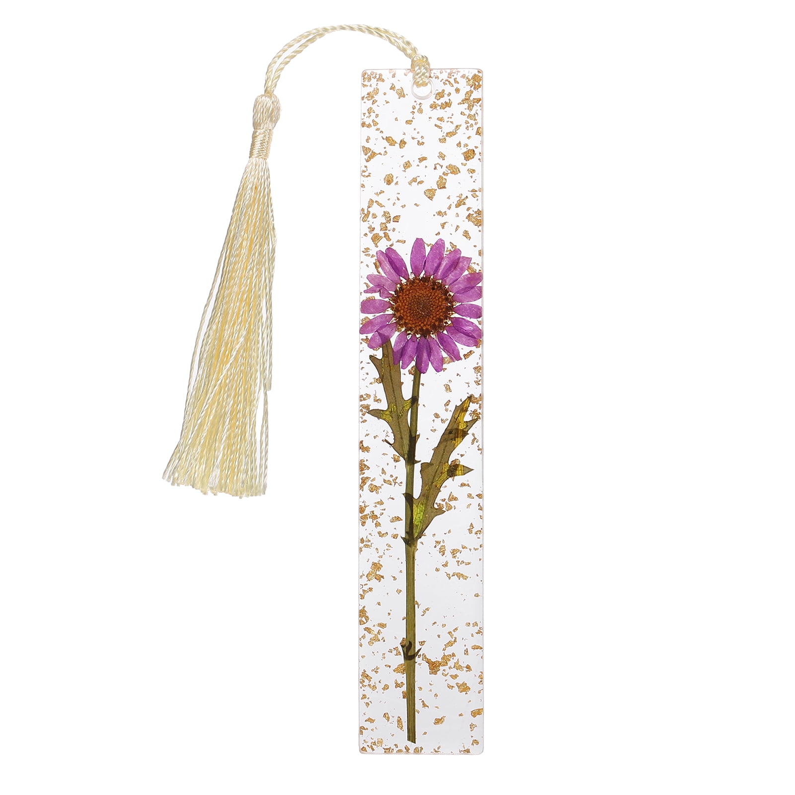 Uxcell Dried Flower Resin Bookmark, Reading Book Marks with Tassel ...